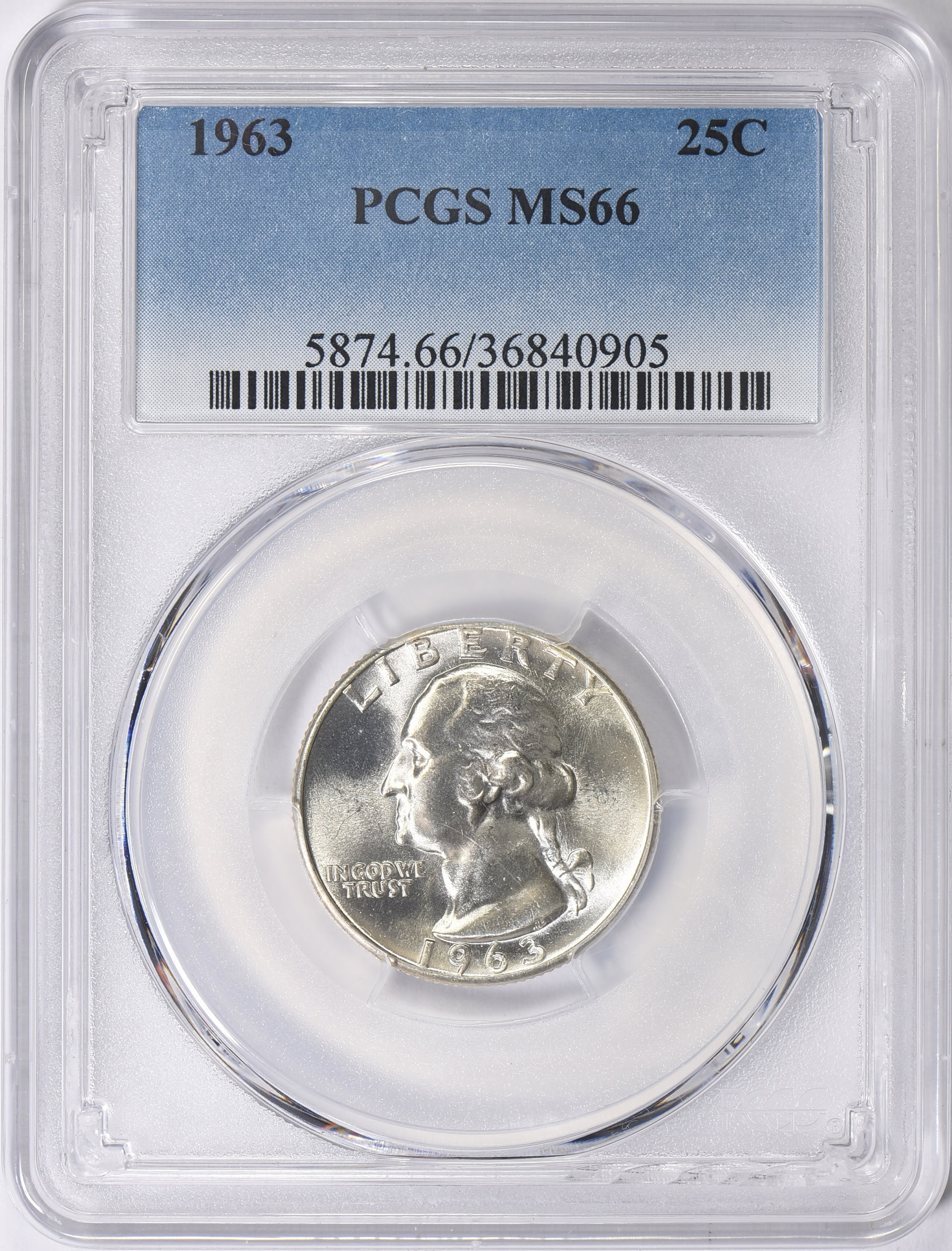 1963 Washington Quarter PCGS MS-66 (Item 1644767) | GreatCollections ...