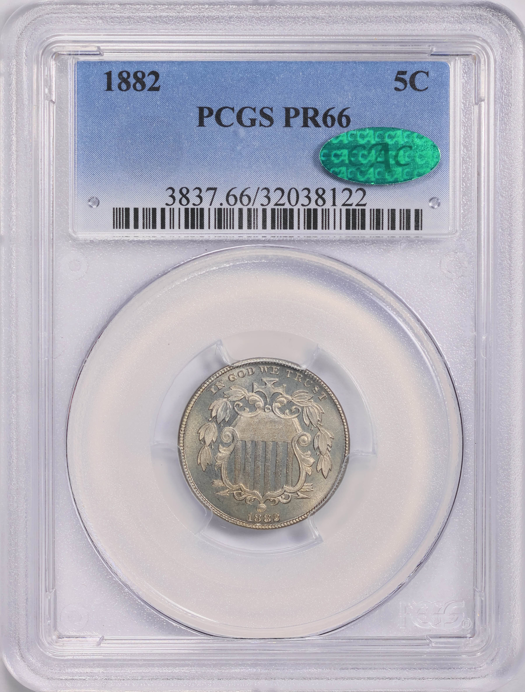 1882 Shield Nickel PCGS Proof-66 (CAC Green) (Item 1644869 ...