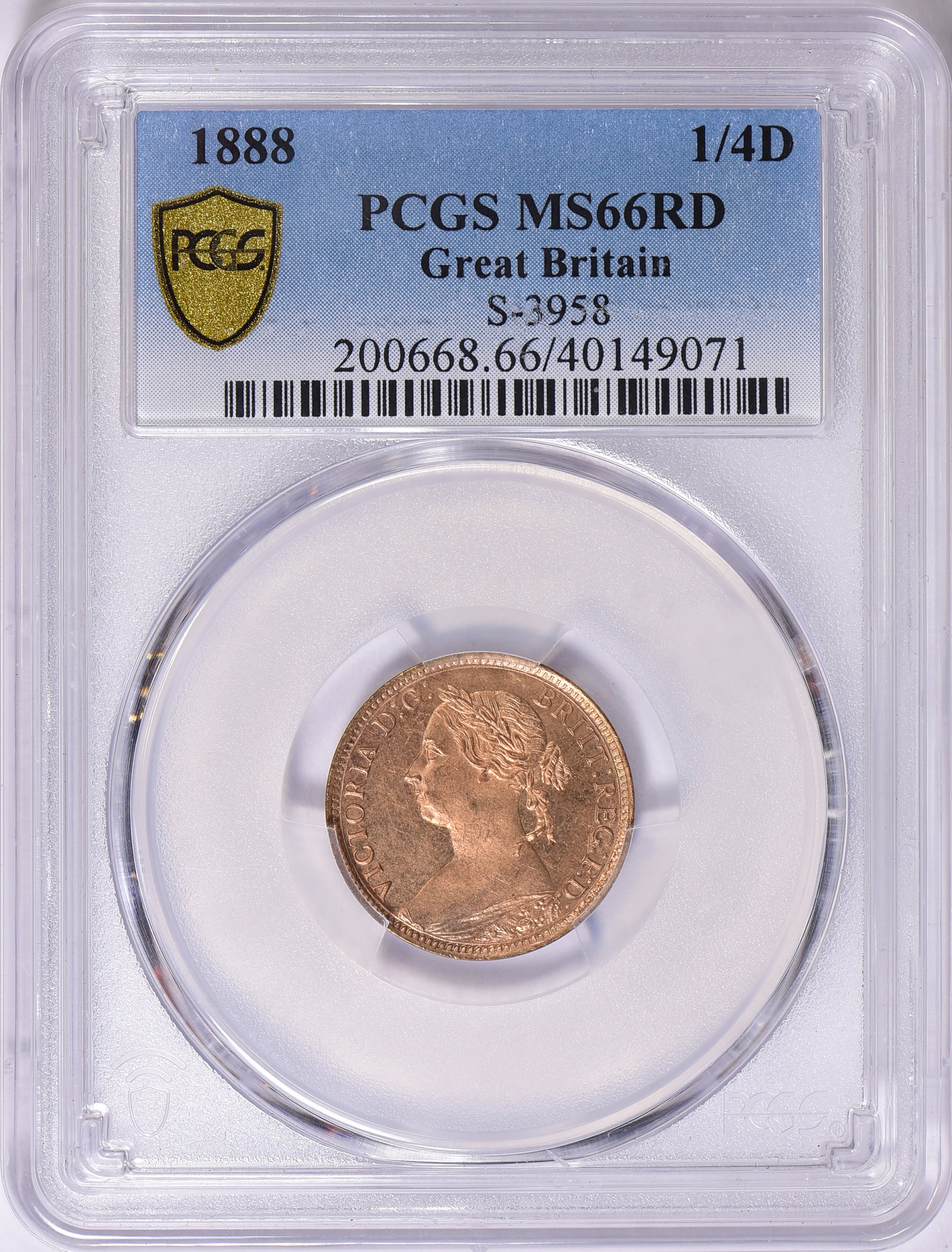 Great Britain 1888 Farthing KM-747 PCGS MS-66 RD (Item 1644904 ...