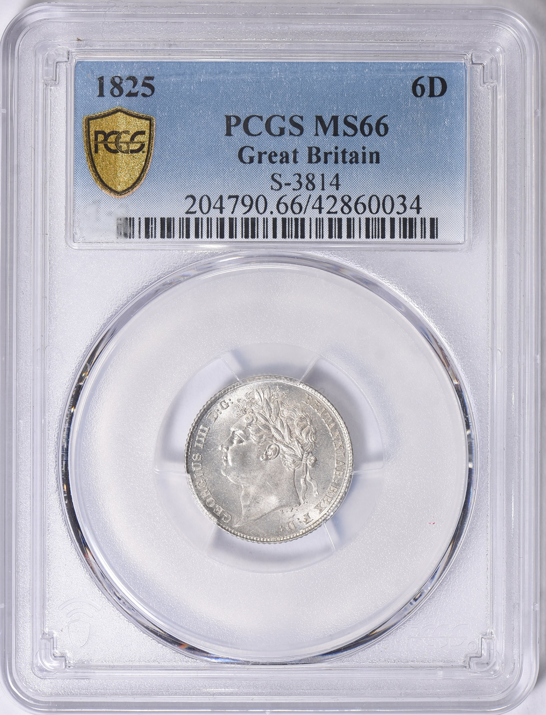 Great Britain 1825 Silver 6 Pence KM-691 PCGS MS-66 (Item 1644913 ...