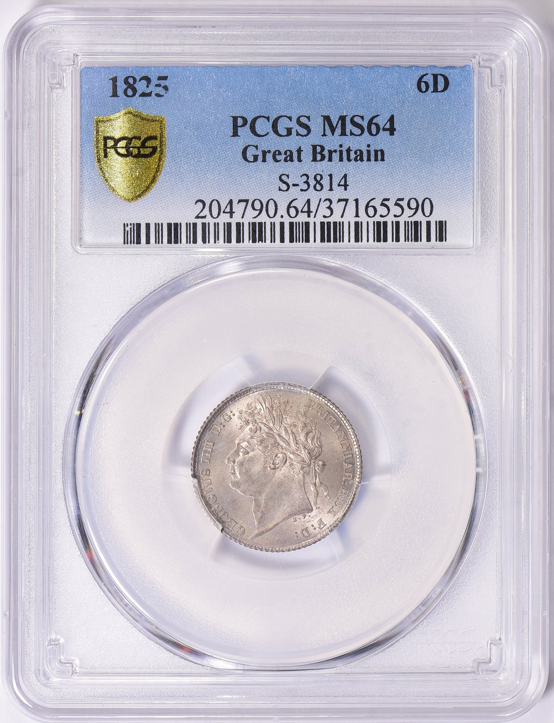 Great Britain 1825 Silver 6 Pence KM-691 PCGS MS-64 (Item 1644914 ...