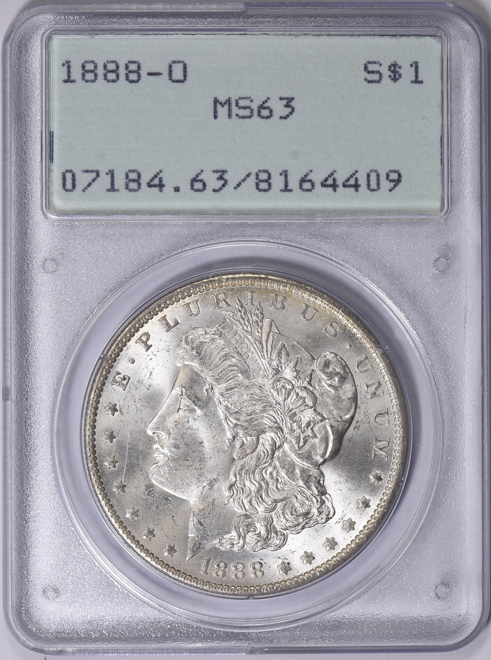 1888-O Morgan Silver Dollar PCGS MS-63 OGH (1st Gen) (Item 1644940) | GreatCollections Coin Auctions