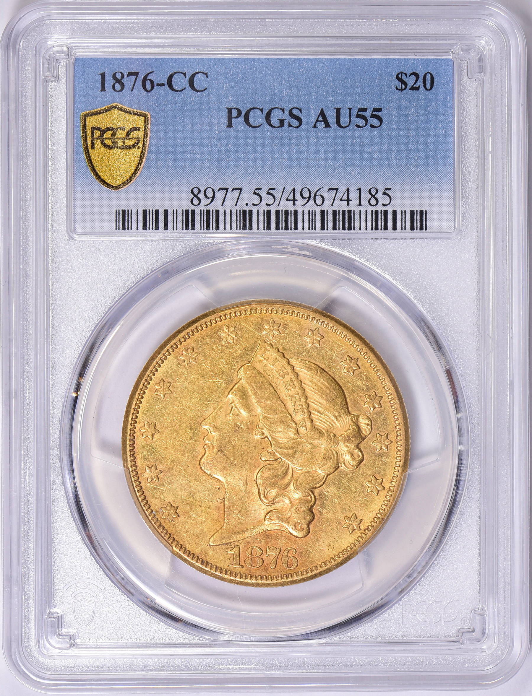 1876-CC Liberty Gold Double Eagle PCGS AU-55 (Item 1645051) | GreatCollections Coin Auctions