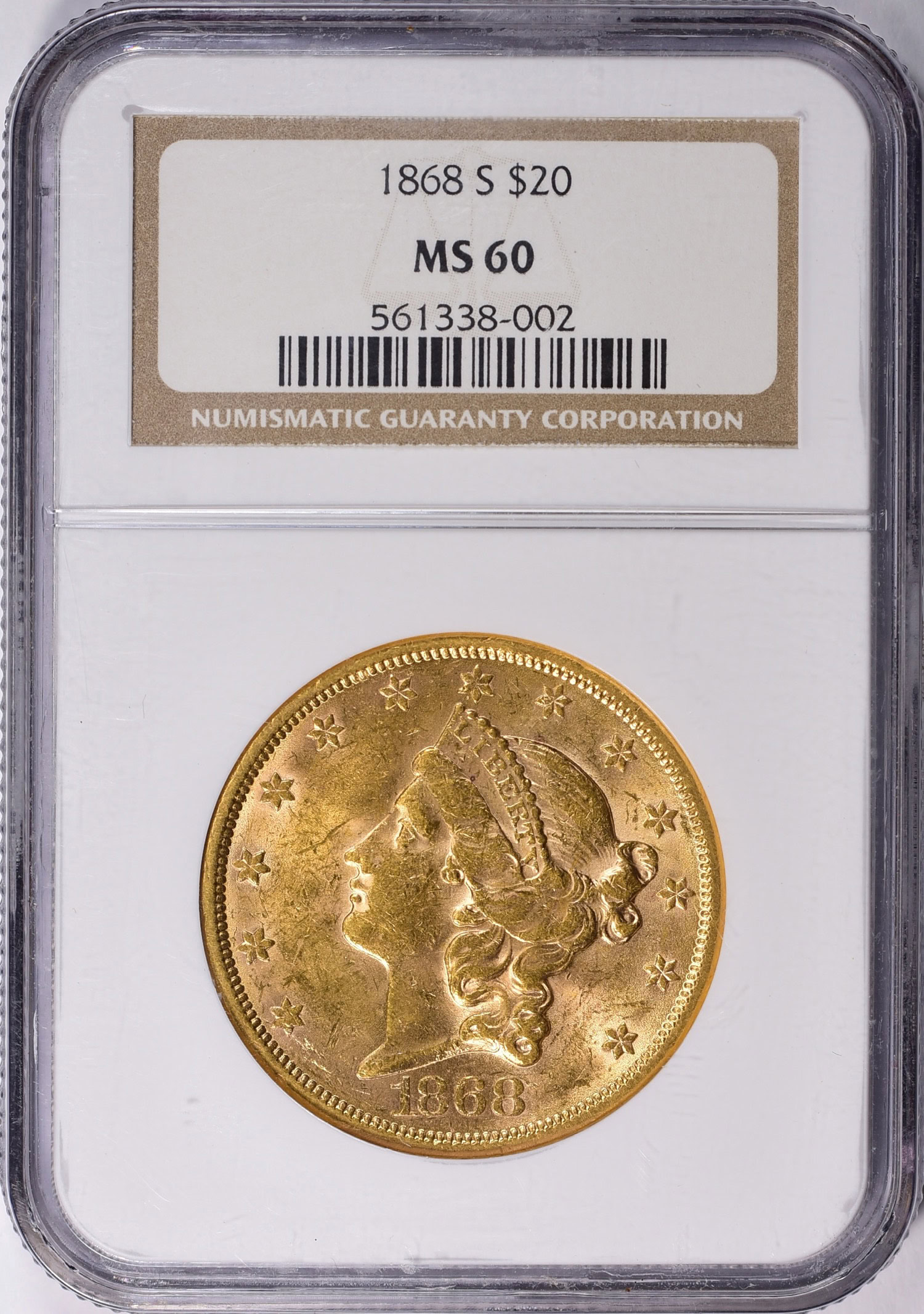 1868-S Liberty Gold Double Eagle NGC MS-60 (Item 1645179) | GreatCollections Coin Auctions