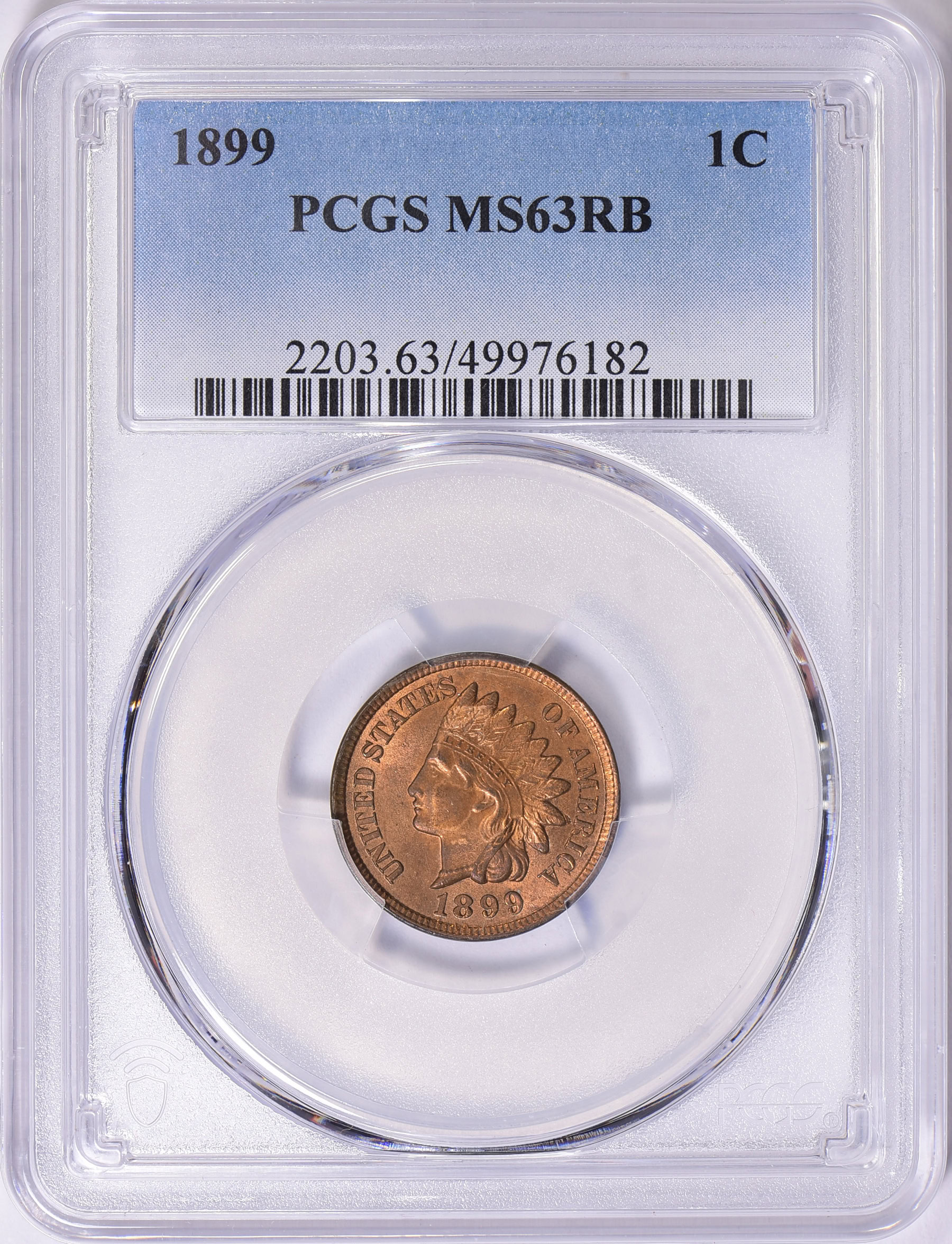 1899 Indian Cent PCGS MS-63 RB (Item 1645221) | GreatCollections Coin Auctions