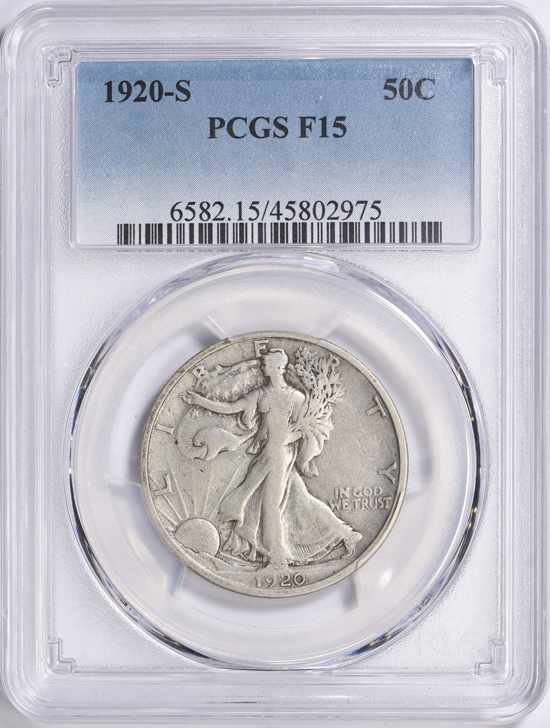 1920-S Walking Liberty Half Dollar PCGS F-15 (Item 1645567 ...