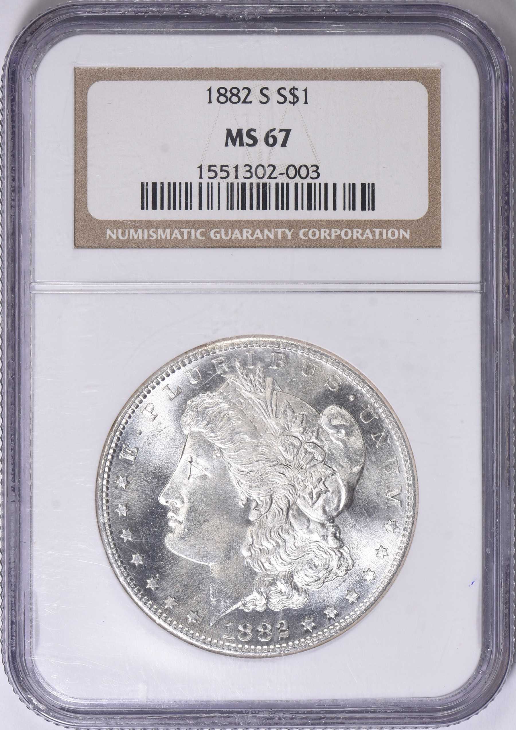 1882-S Morgan Silver Dollar NGC MS-67 (Item 1645717) | GreatCollections Coin Auctions