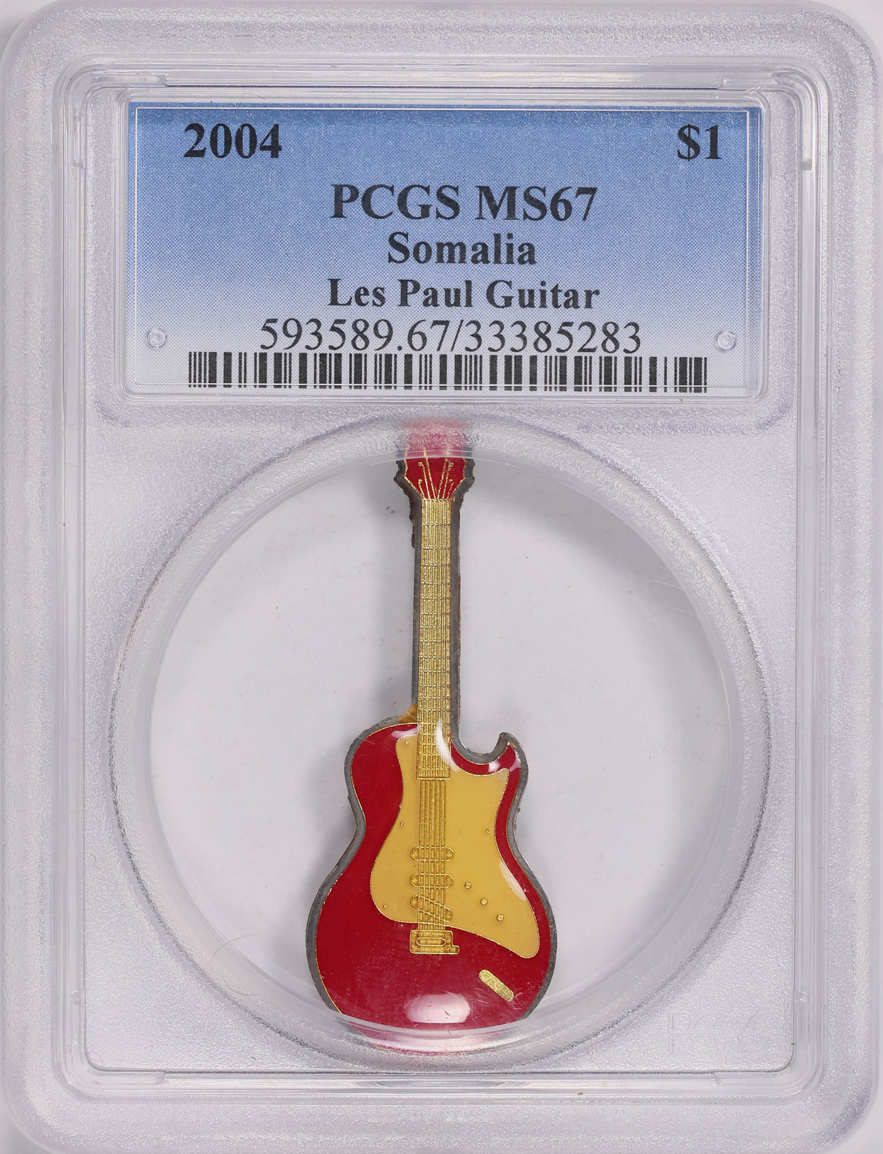 Somalia 2004 Colorized Dollar Les Paul Guitar PCGS MS-67 (Item 1645863 ...