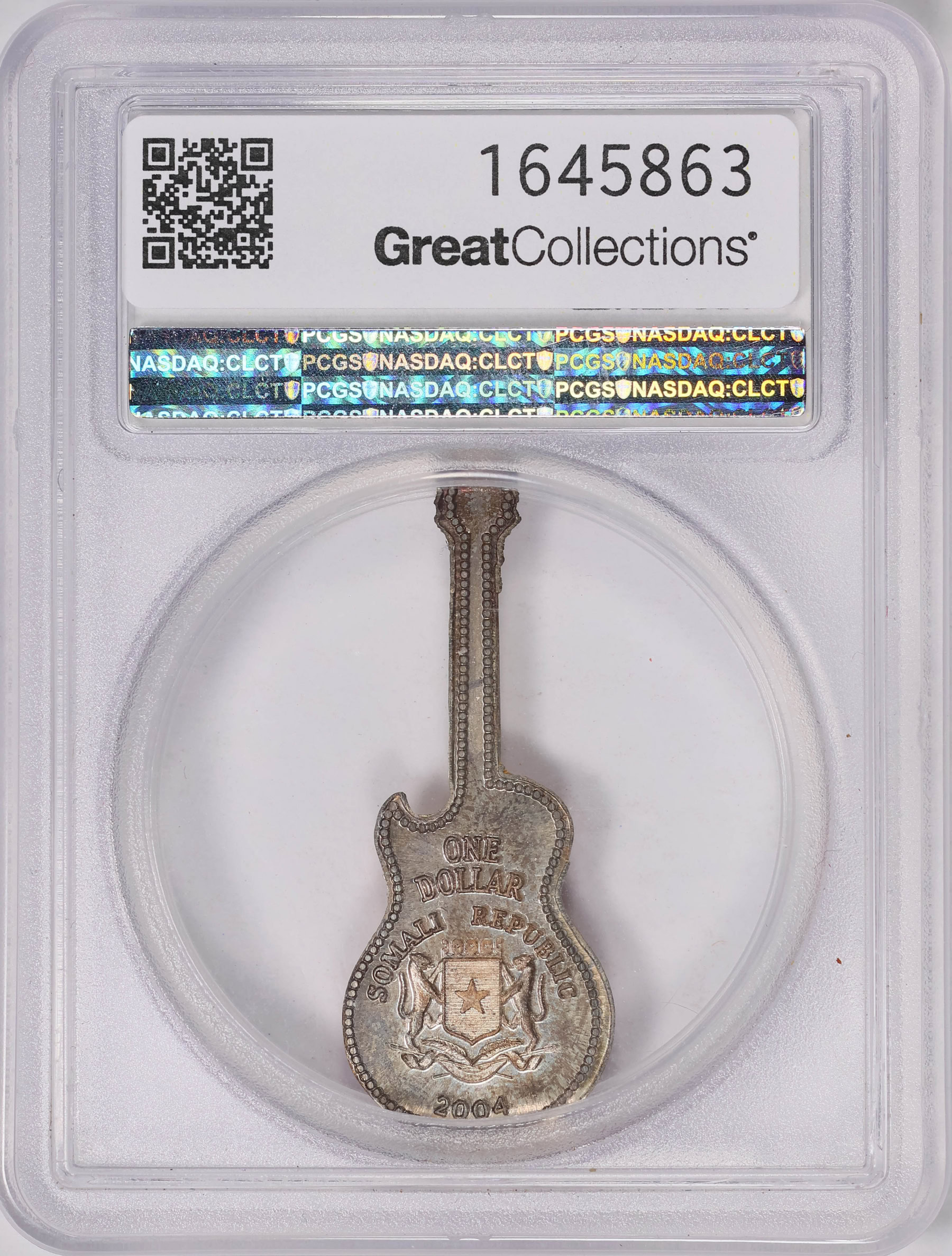 Somalia 2004 Colorized Dollar Les Paul Guitar PCGS MS-67 (Item 1645863 ...