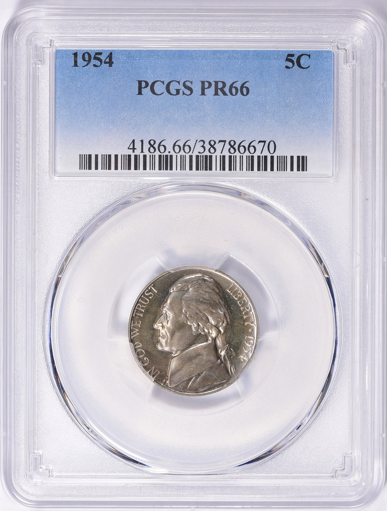 1954 Jefferson Nickel PCGS Proof-66 (Toned) (Item 1645875) | GreatCollections Coin Auctions
