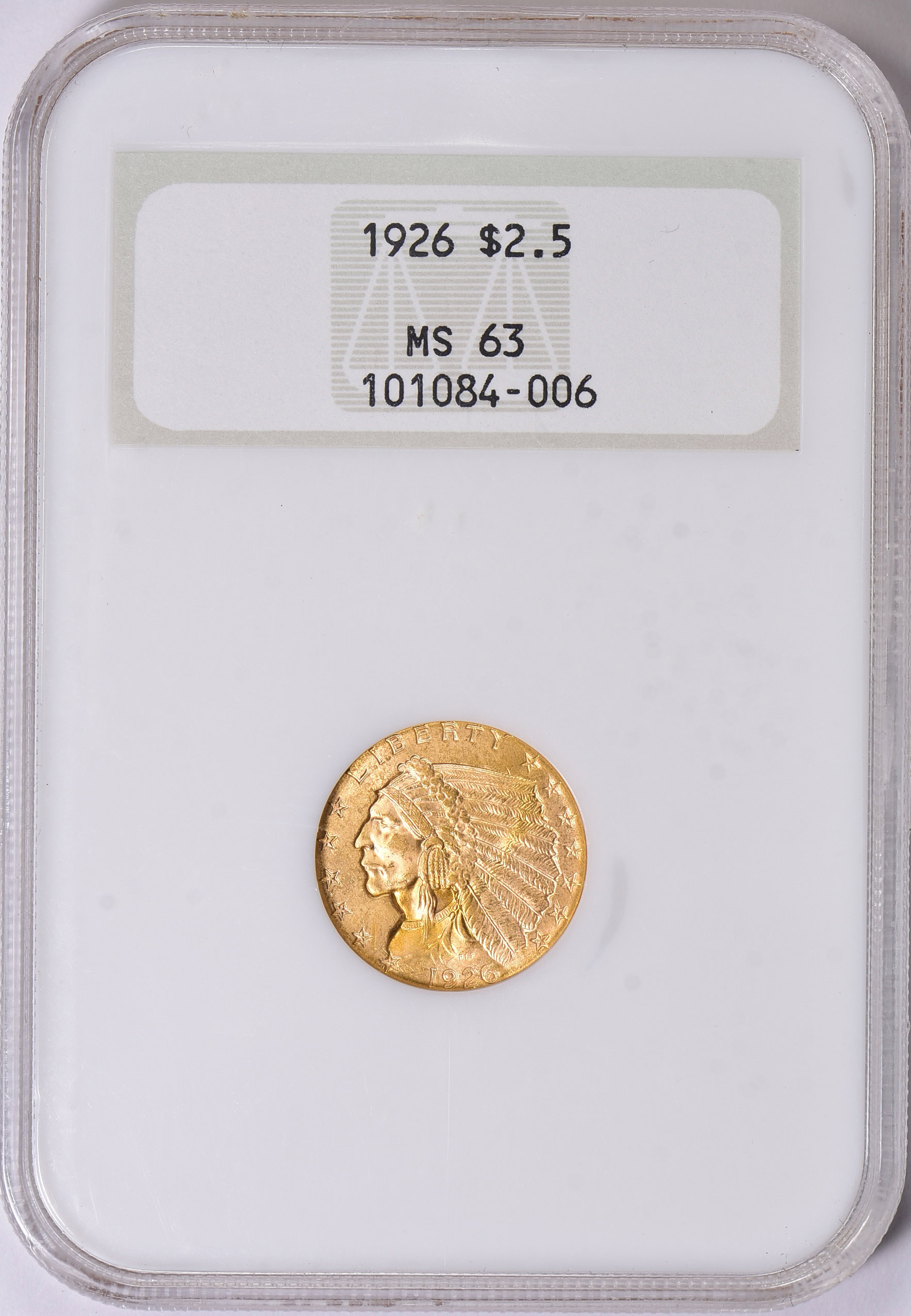 1926 Indian Gold Quarter Eagle NGC MS-63 OH (Item 1646033 ...