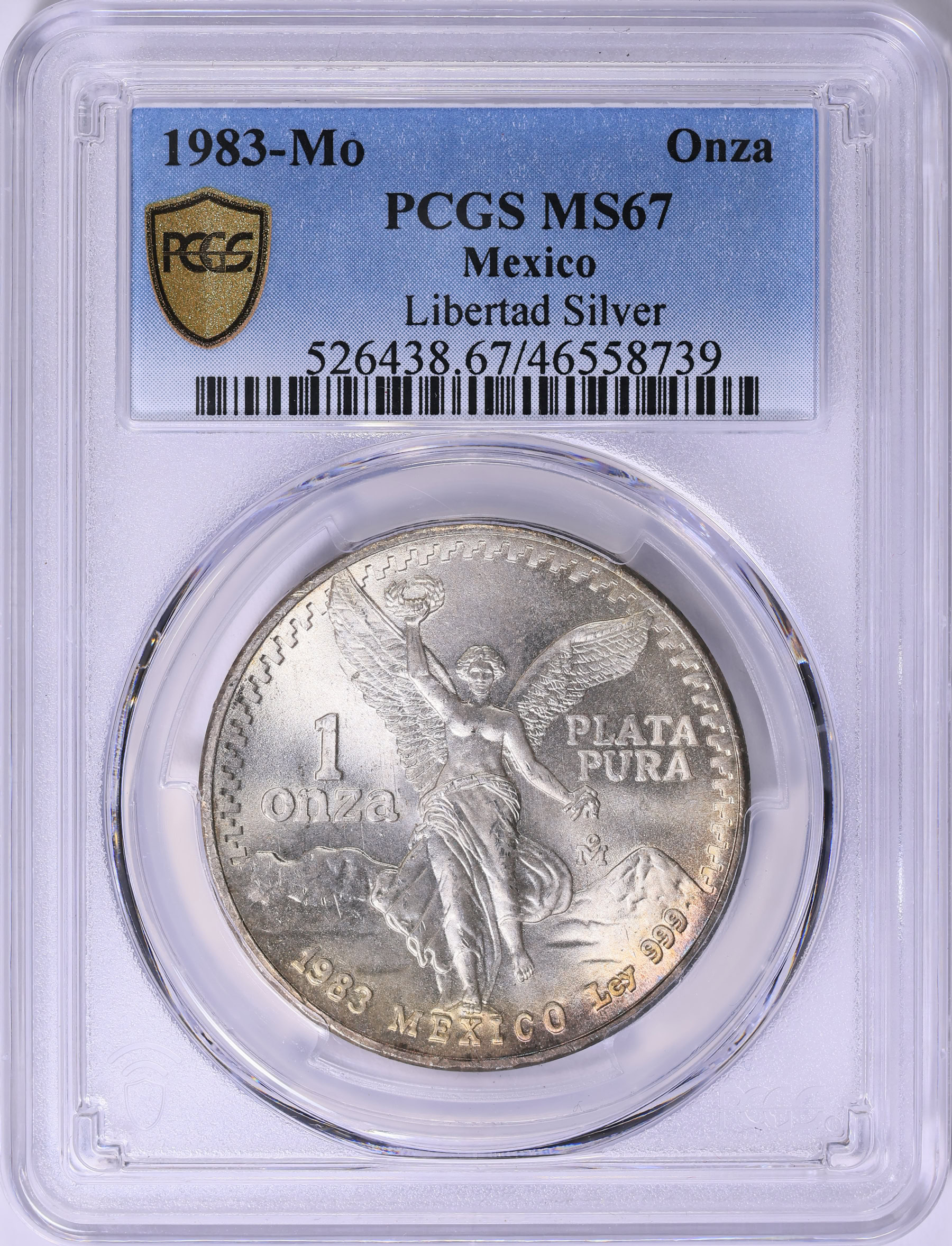 Mexico 1983-Mo Silver Onza Libertad KM-494.1 PCGS MS-67 (ASW = 0.9989 Oz.) (Toned) (Item 1646315 ...