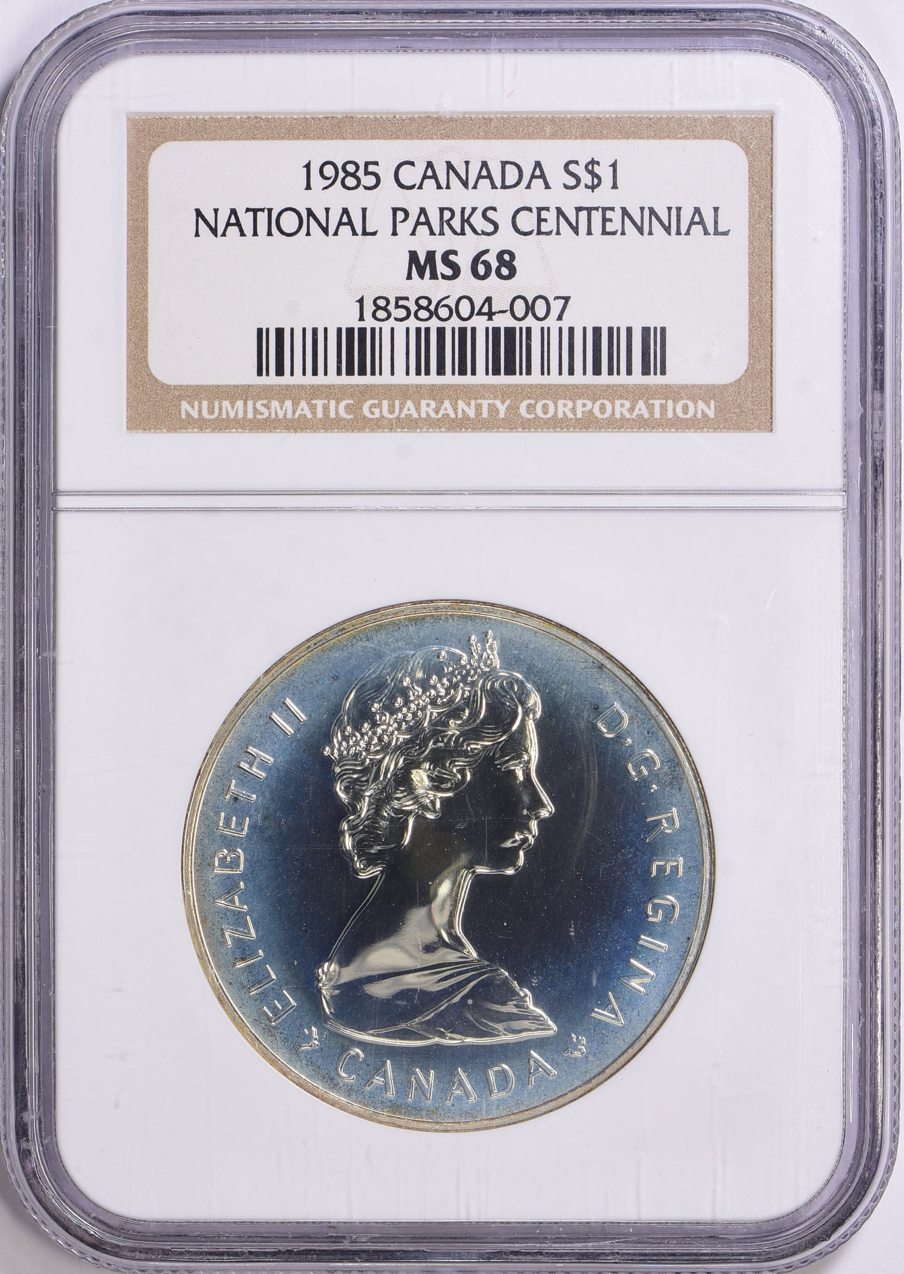 Canada 1985 Silver Dollar National Parks Centennial KM-143 NGC MS-68 ...