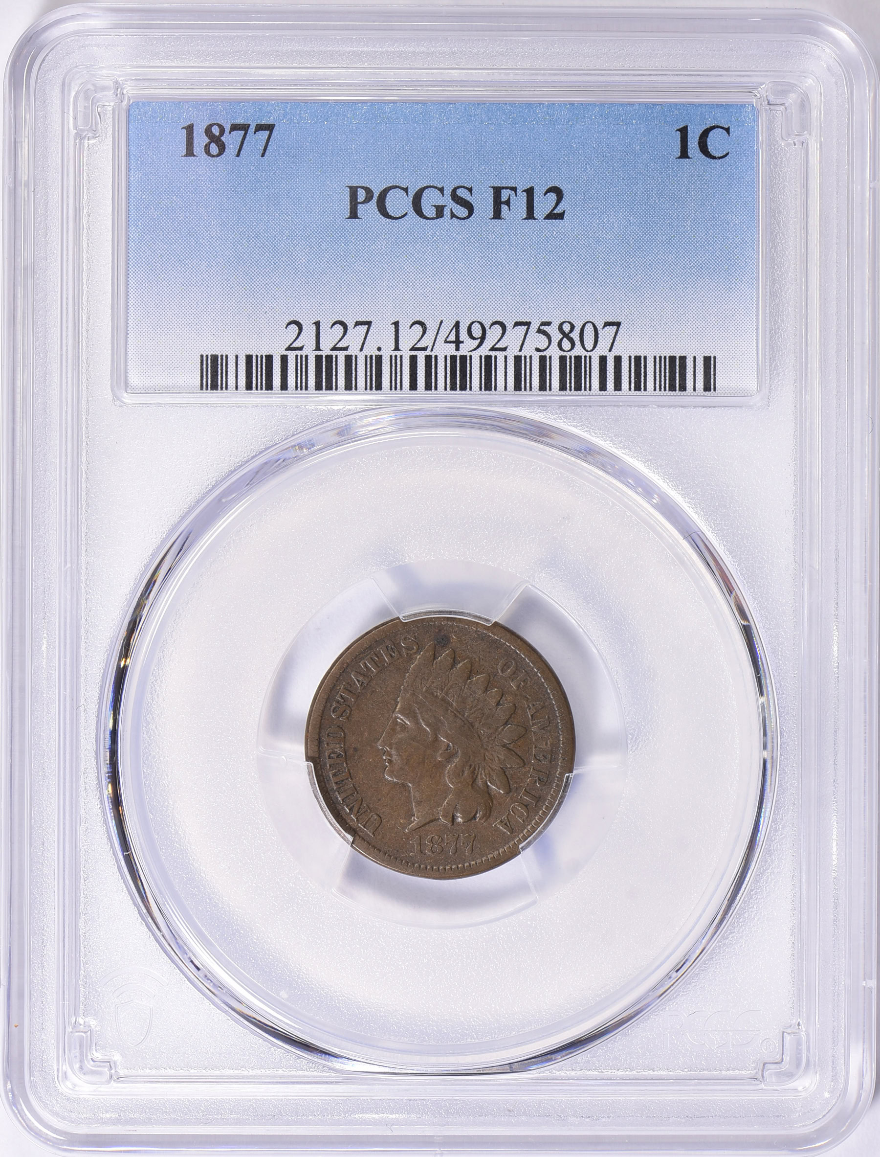 1877 Indian Cent PCGS F-12 BN (Item 1646443) | GreatCollections Coin ...