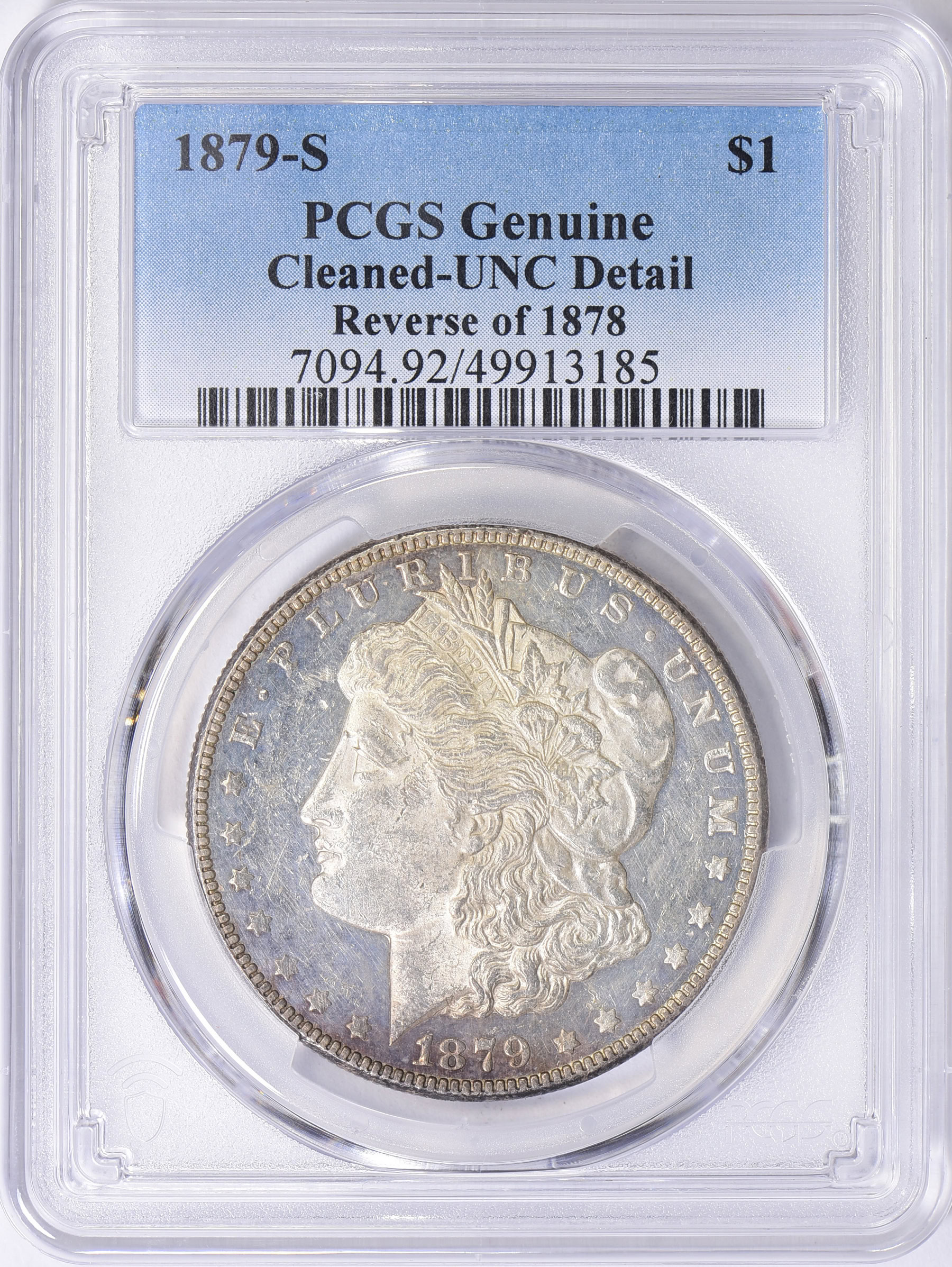 1879-S Morgan Silver Dollar Reverse of 1878 PCGS Genuine Unc Details (Item 1646516 ...