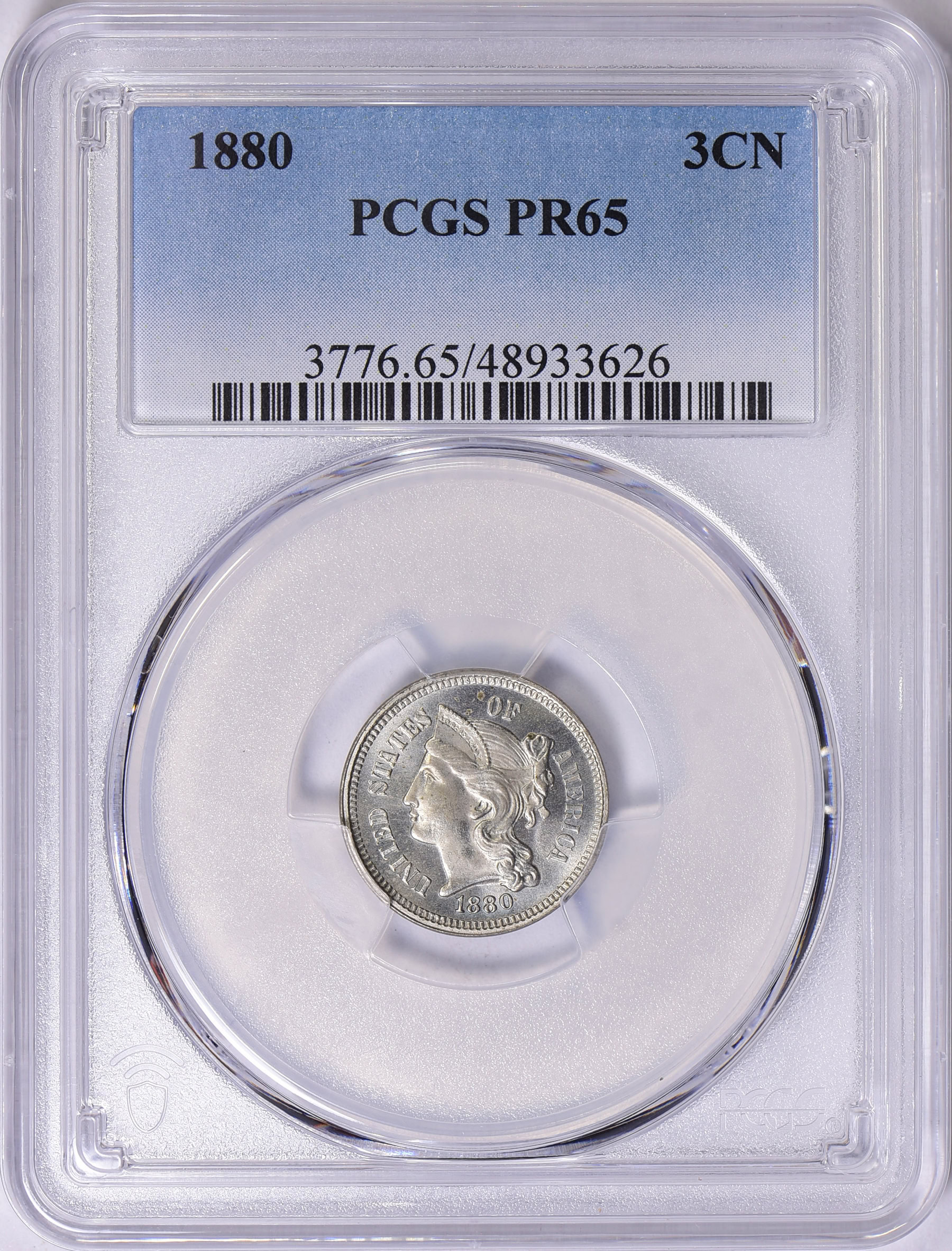 1880 Nickel Three-Cent Piece PCGS Proof-65 (Item 1646871) | GreatCollections Coin Auctions