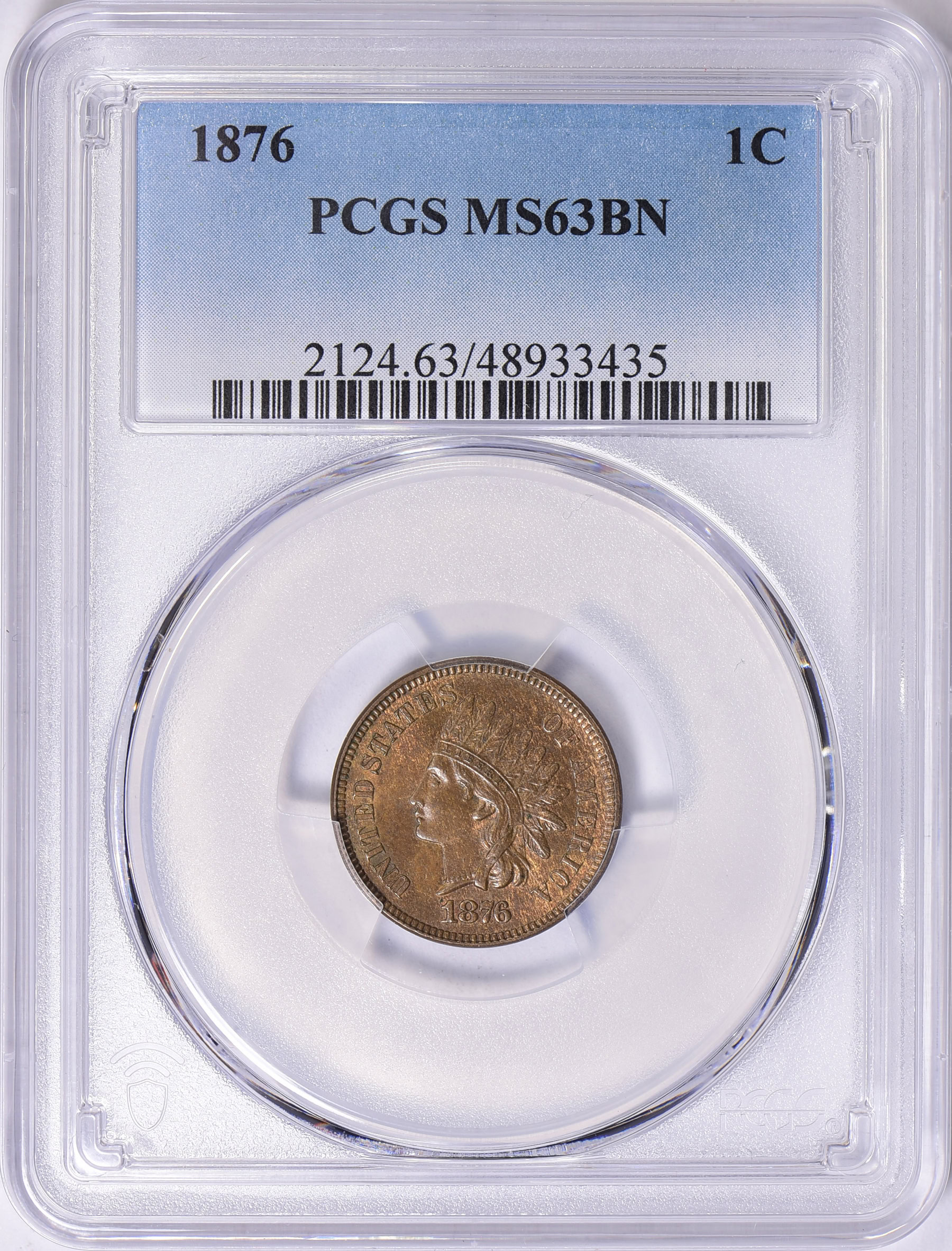 1876 Indian Cent PCGS MS-63 BN (Item 1646885) | GreatCollections Coin Auctions