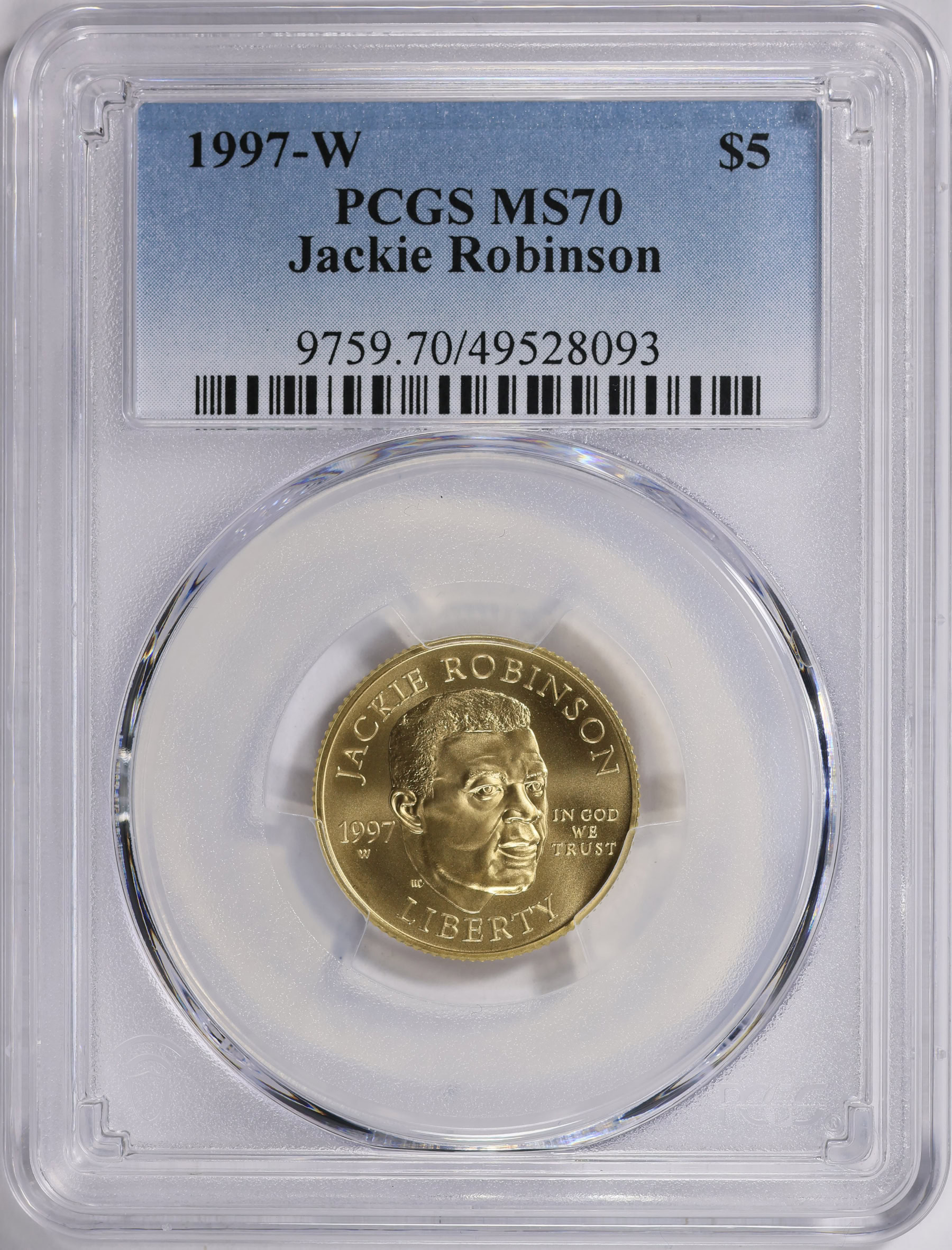 1997-W Jackie Robinson Gold $5 PCGS MS-70 (Item 1647022 ...