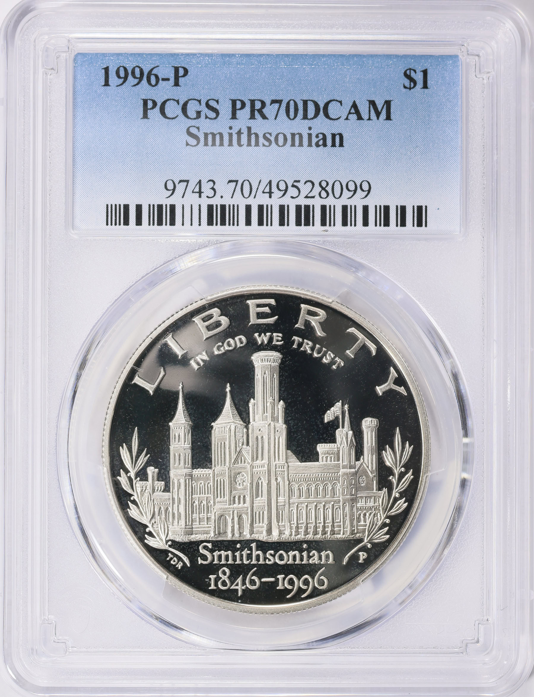 1996-P Smithsonian Institution 150th Anniversary Silver Dollar PCGS ...