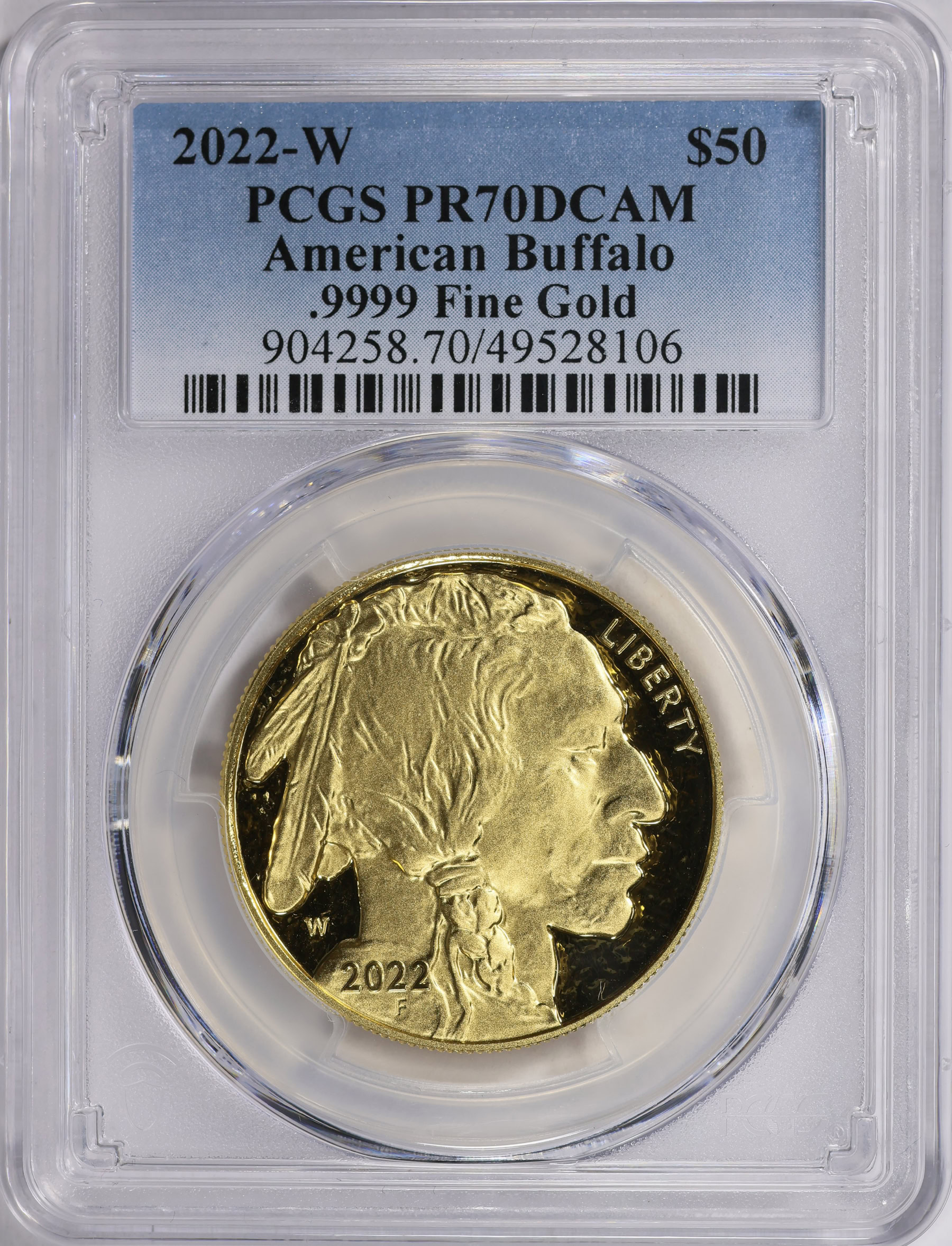2022-W $50 One-Ounce Gold American Buffalo PCGS Proof-70 DCAM (Item 1647035) | GreatCollections ...