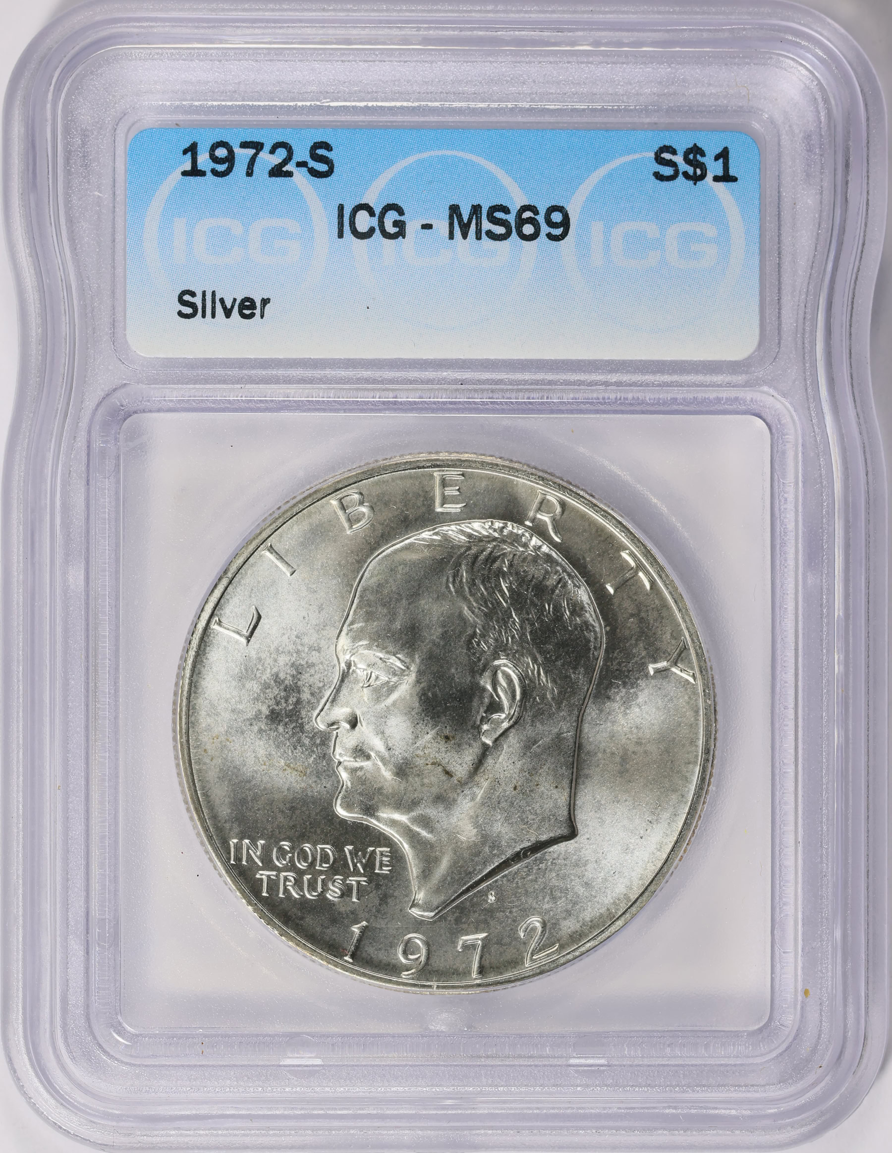 1972-S Eisenhower Dollar Silver ICG MS-69 (Item 1647130 ...