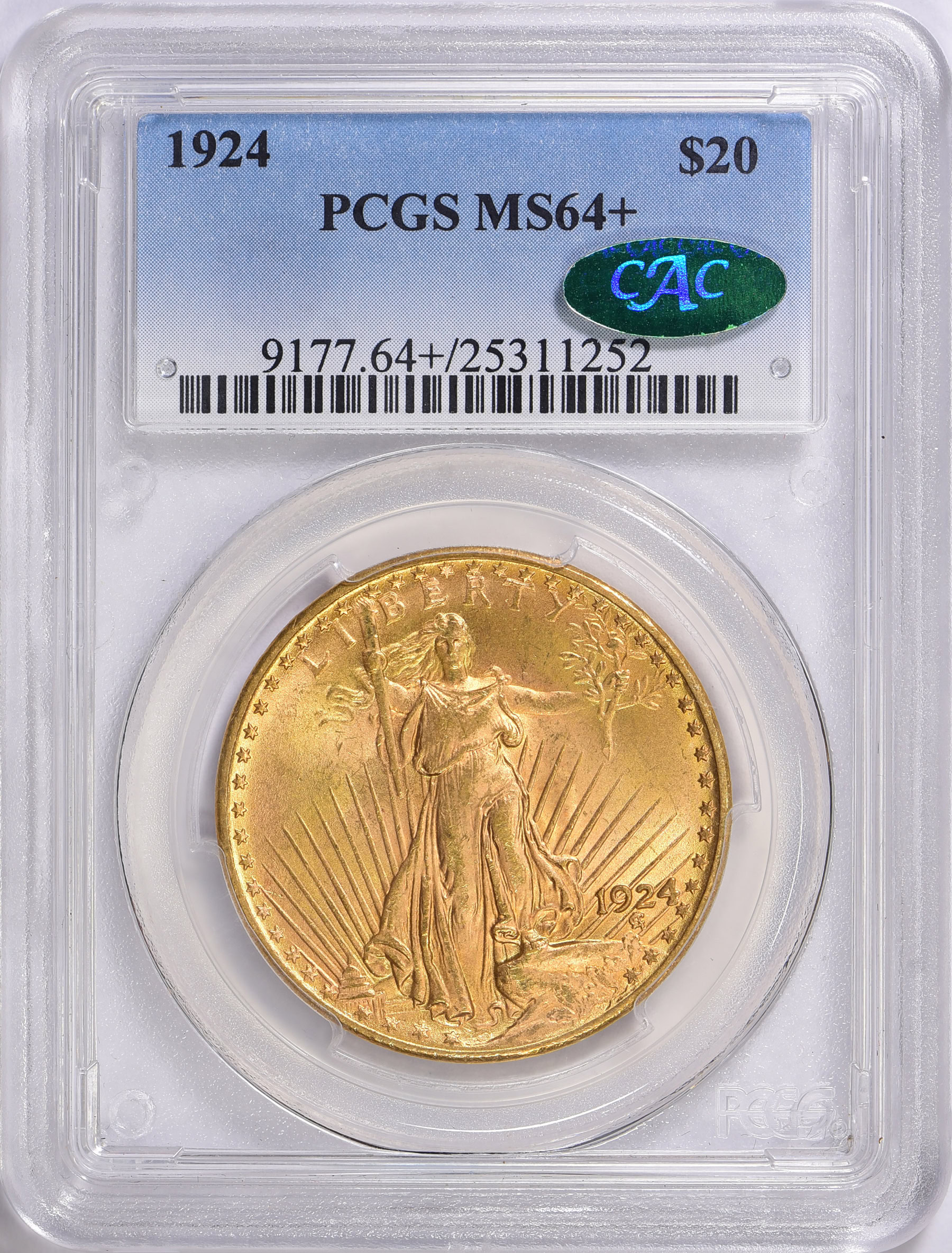 1924 Saint-Gaudens Gold Double Eagle PCGS MS-64+ (CAC Green) (Item 1647195) | GreatCollections ...