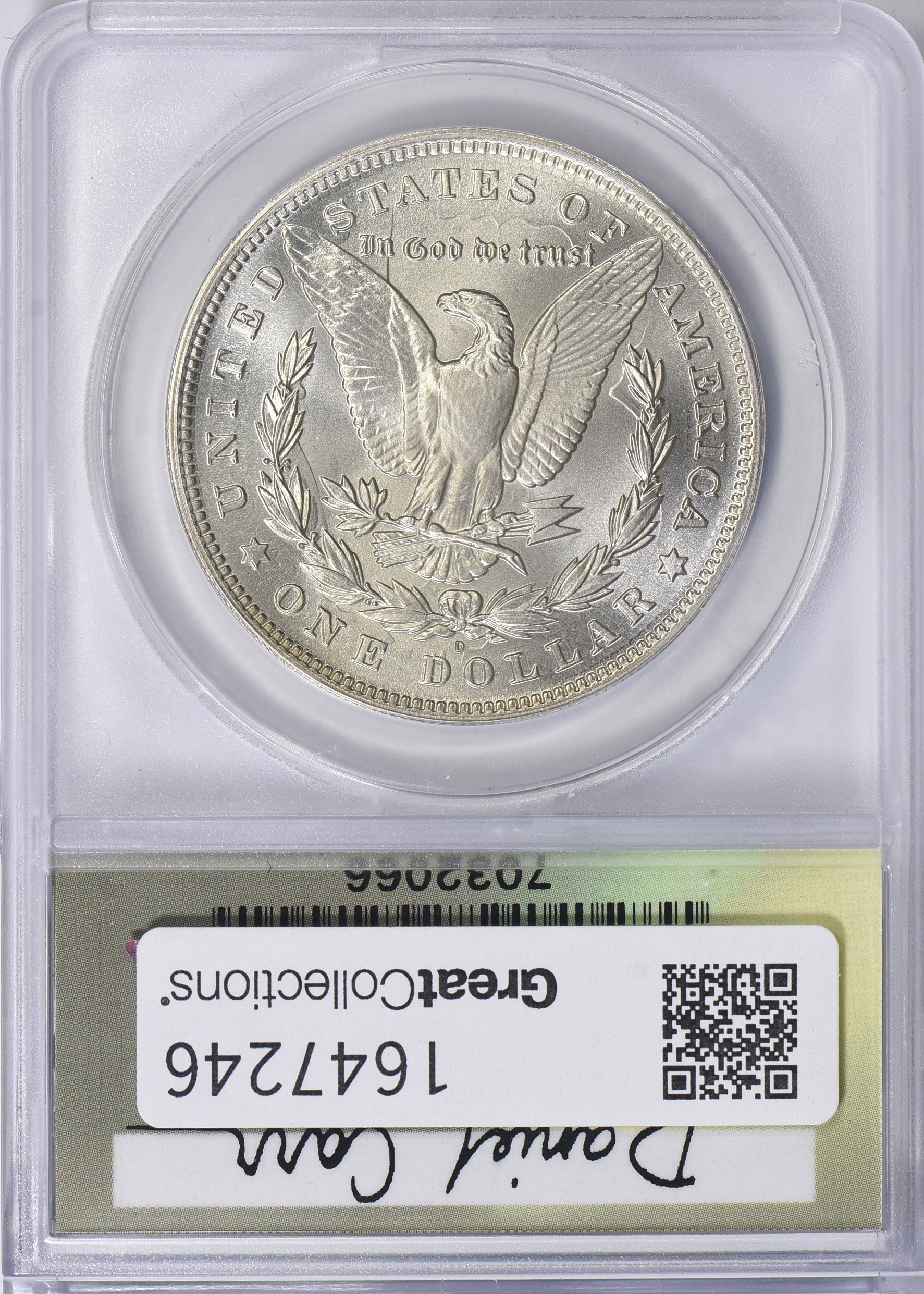 1964-D Silver Morgan Dollar Daniel Carr Token Overstruck on 1878-1921 ...