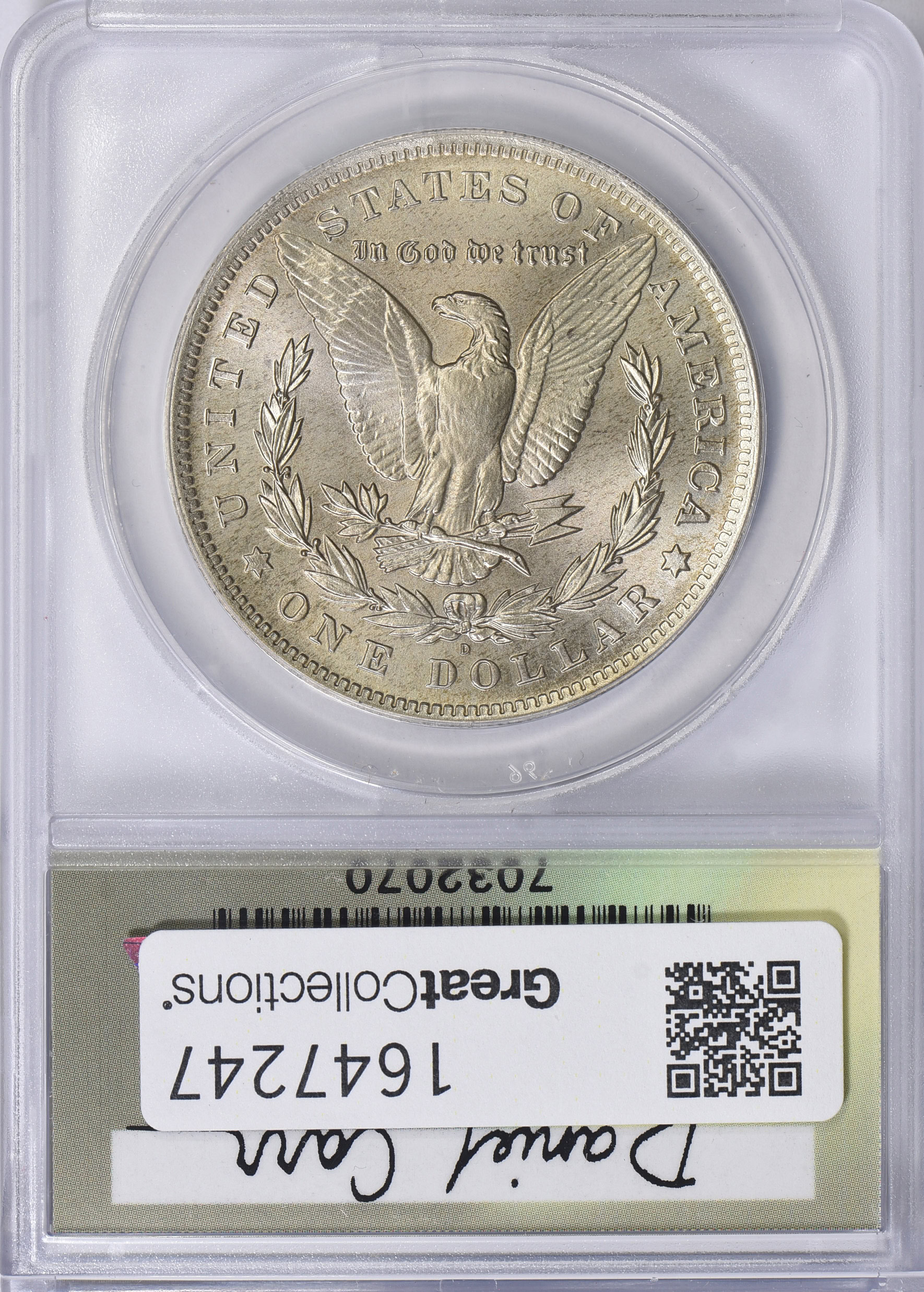 1964-D Silver Morgan Dollar Daniel Carr Token Overstruck on 1878-1921 ...