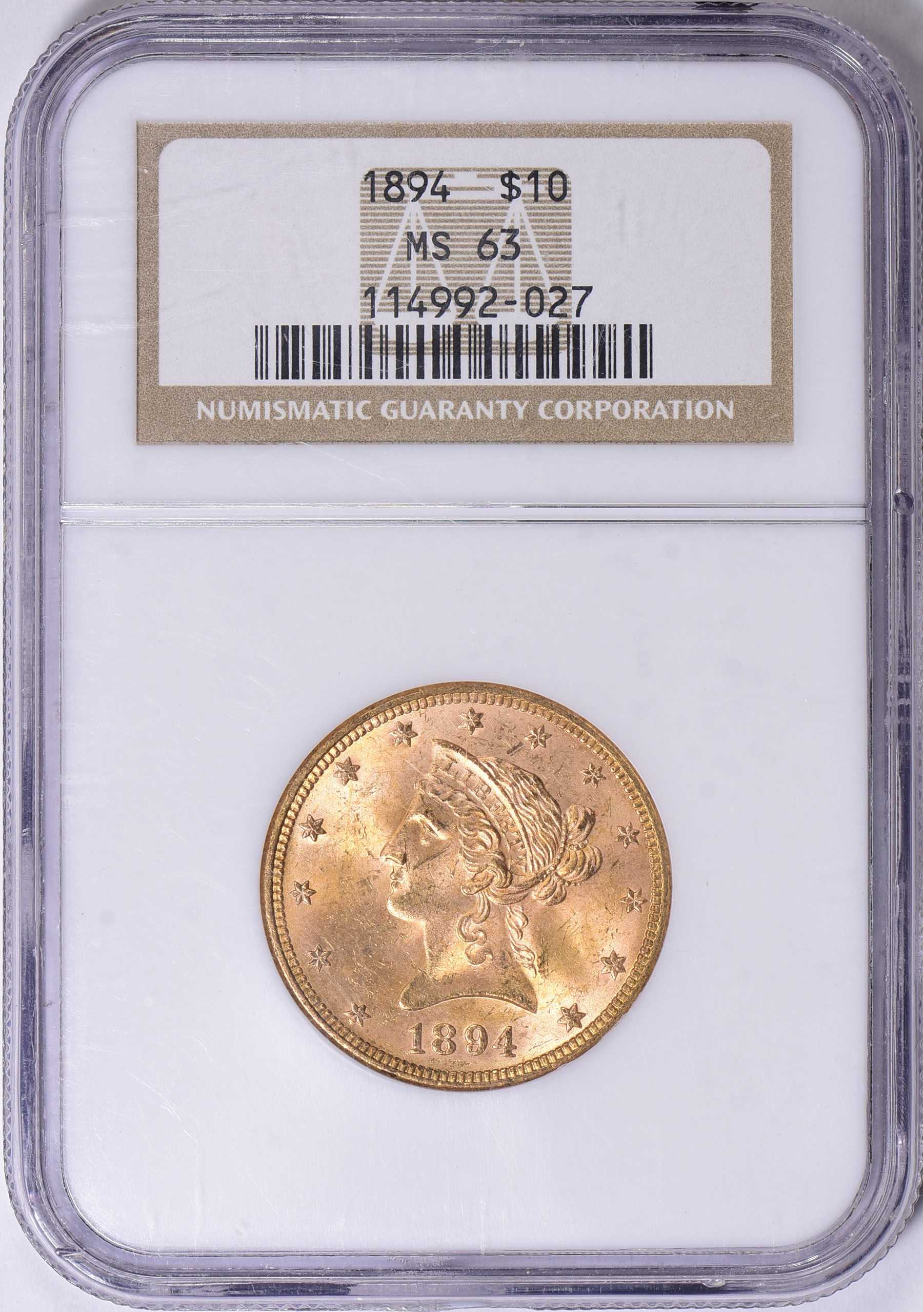 1894 Liberty Gold Eagle NGC MS-63 (Item 1647377) | GreatCollections Coin Auctions