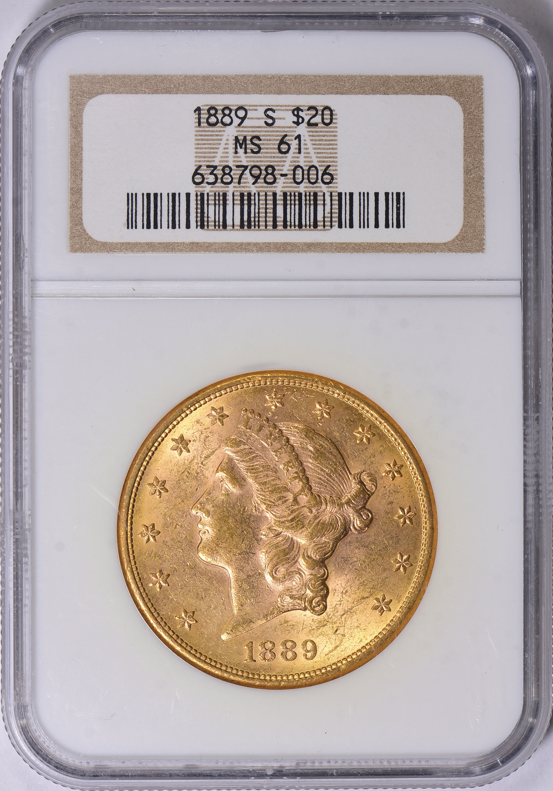 1889-S Liberty Gold Double Eagle NGC MS-61 (Item 1647394) | GreatCollections Coin Auctions