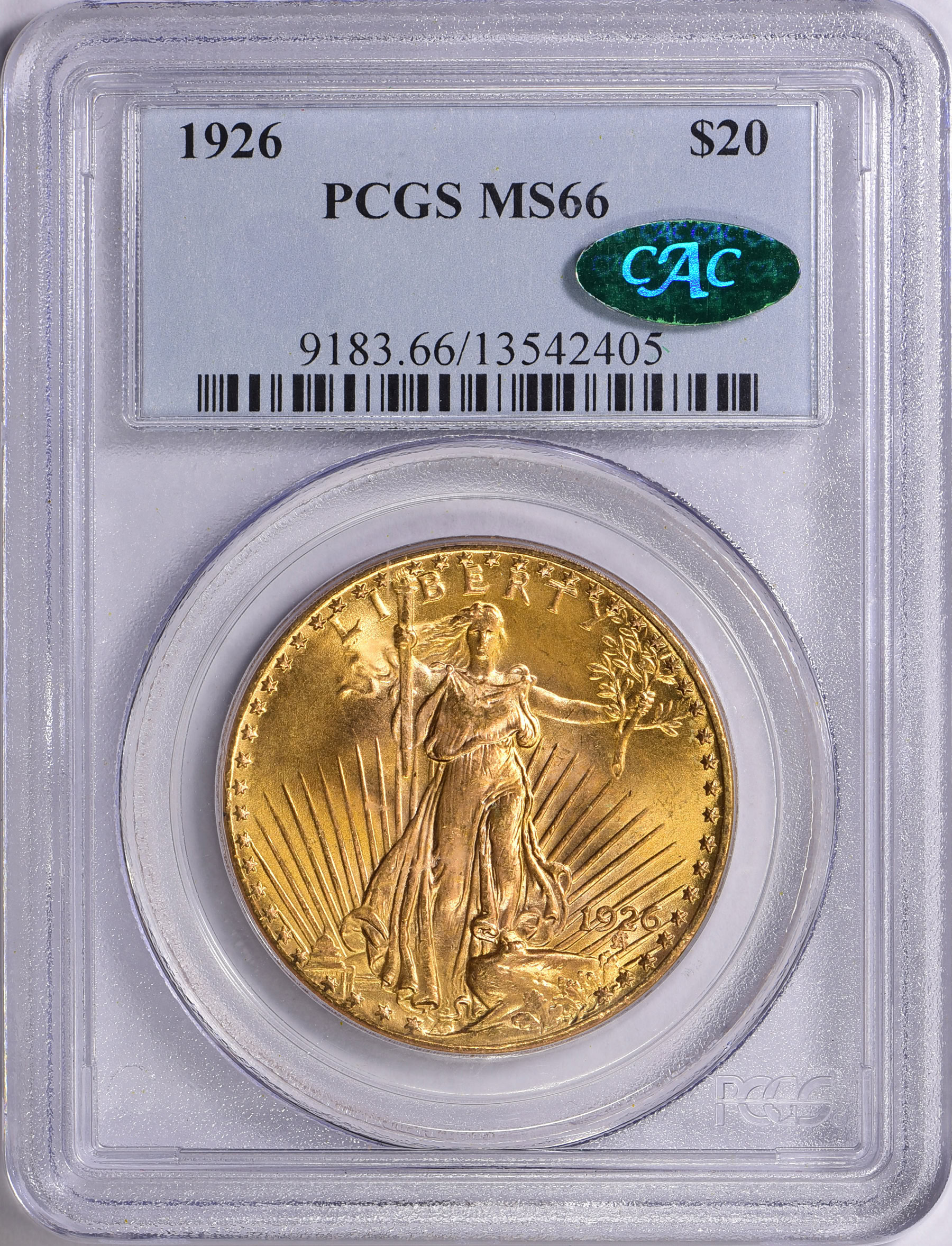 1926 Saint-Gaudens Gold Double Eagle PCGS MS-66 (CAC Green) (Item 1647486) | GreatCollections ...