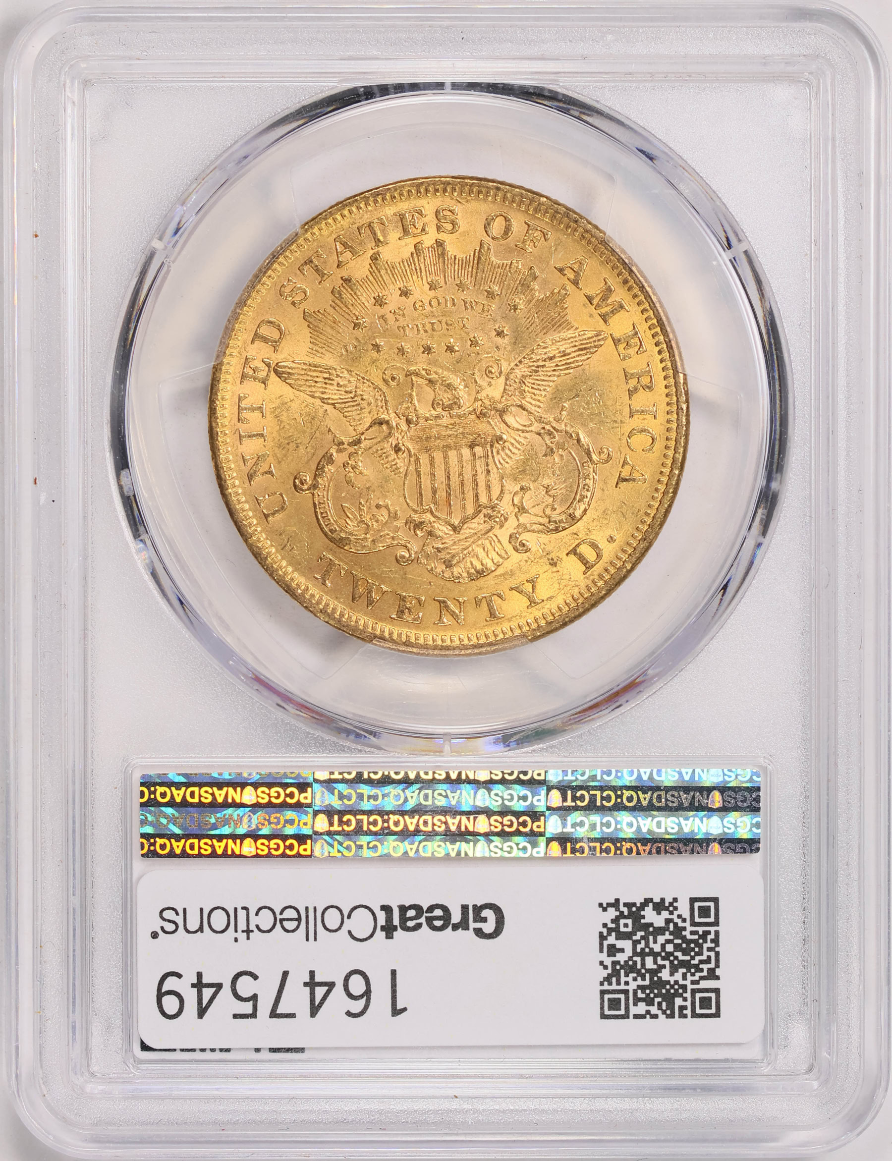 1873 Liberty Gold Double Eagle Open 3 PCGS MS-61 (CAC Green) (Item 1647549) | GreatCollections ...