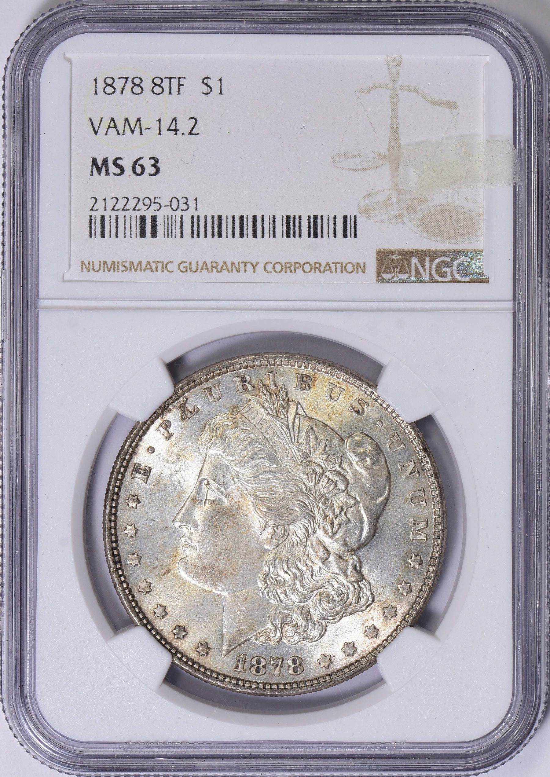 1878 8TF Morgan Silver Dollar VAM-14.2 NGC MS-63 (Item 1648220) | GreatCollections Coin Auctions