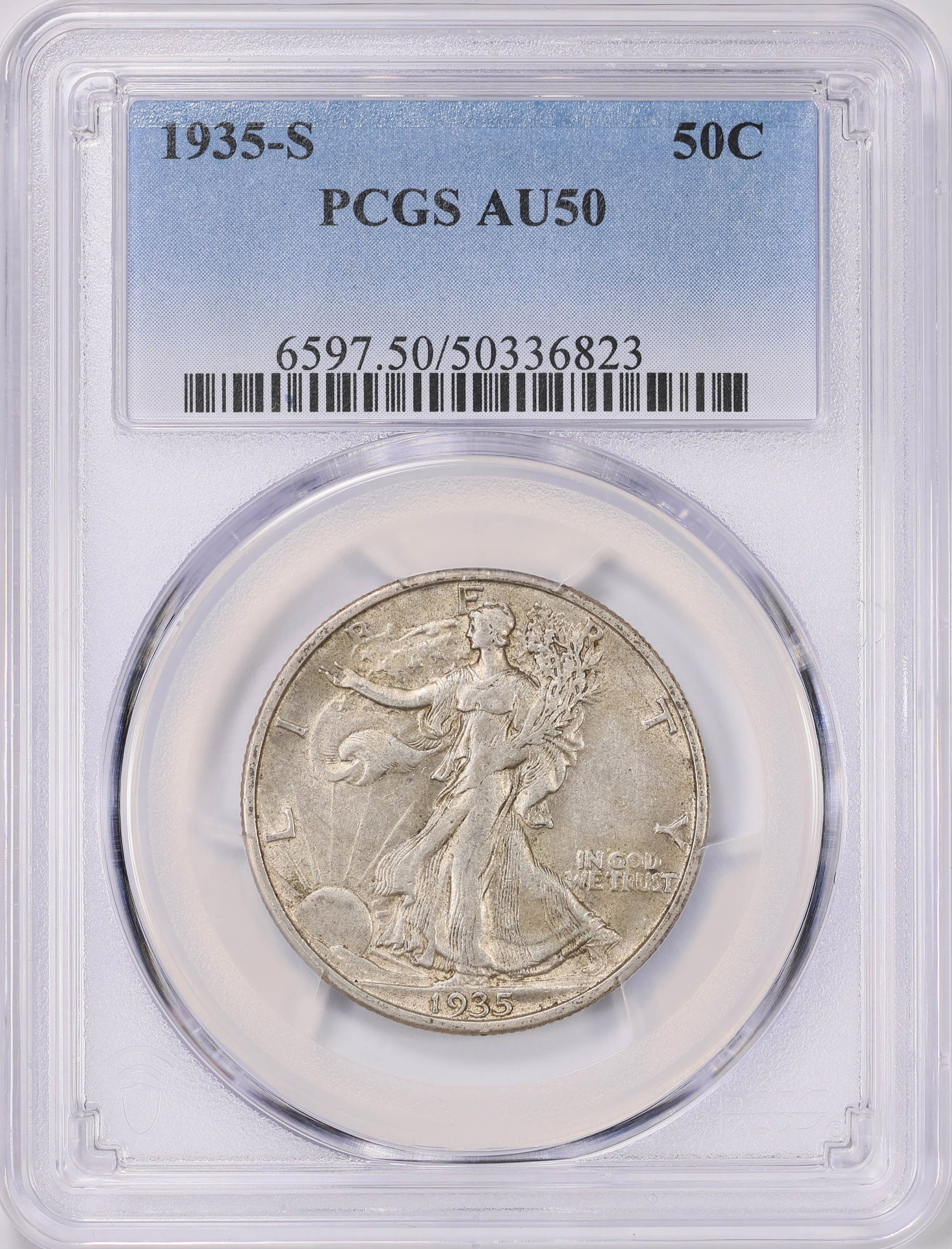 1935-S Walking Liberty Half Dollar PCGS AU-50 (Item 1648651) | GreatCollections Coin Auctions