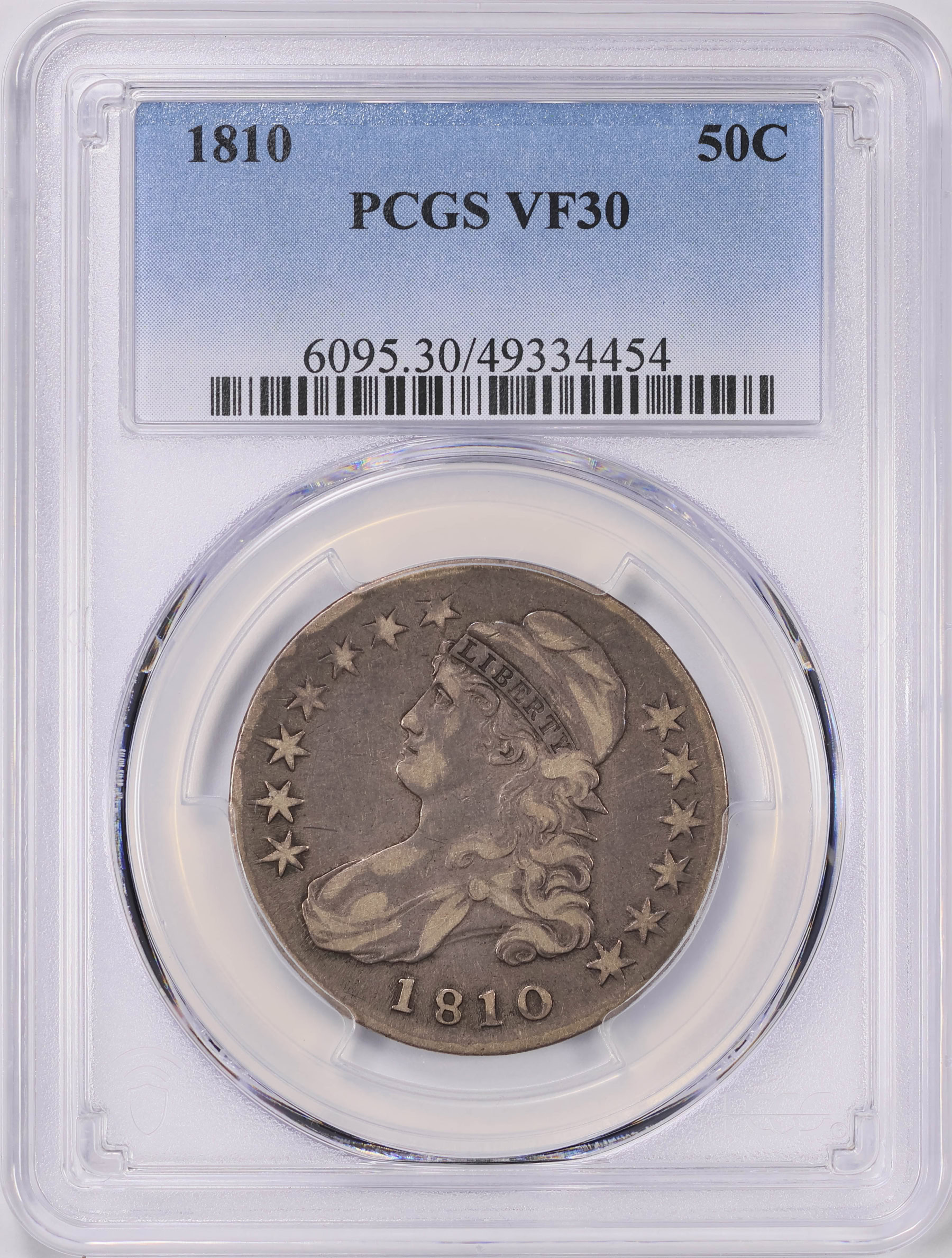 1810 Capped Bust Half Dollar PCGS VF-30 (Toned) (Item 1648682) | GreatCollections Coin Auctions