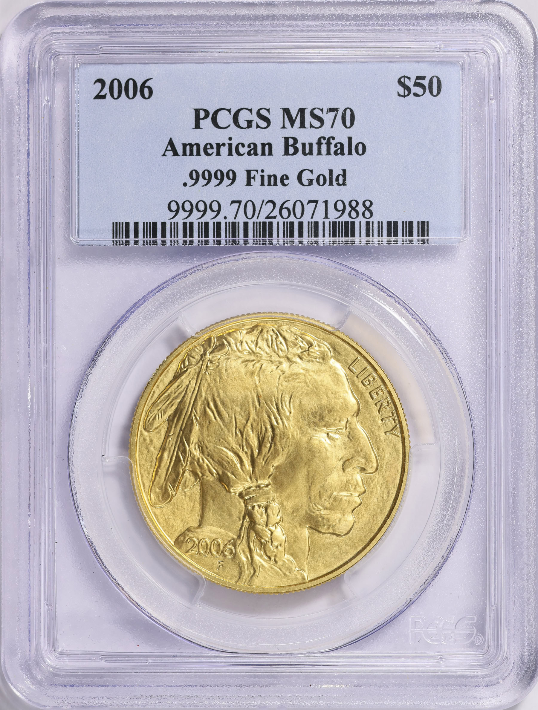 2006 $50 One-Ounce Gold American Buffalo PCGS MS-70 (Item 1648733) | GreatCollections Coin Auctions