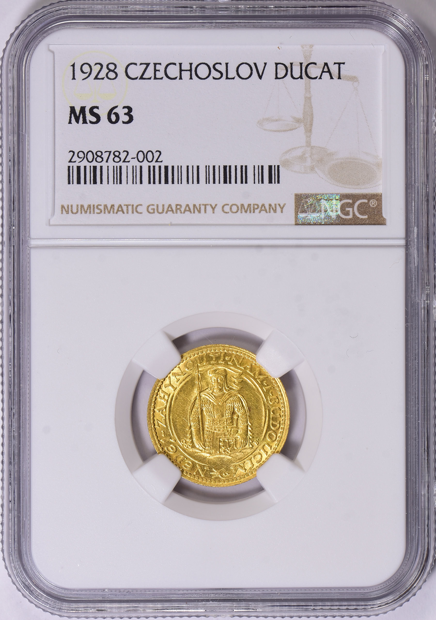 Czechoslovakia 1928 Gold Dukat KM-8 NGC MS-63 (AGW = 0.1106 oz.) (Item ...
