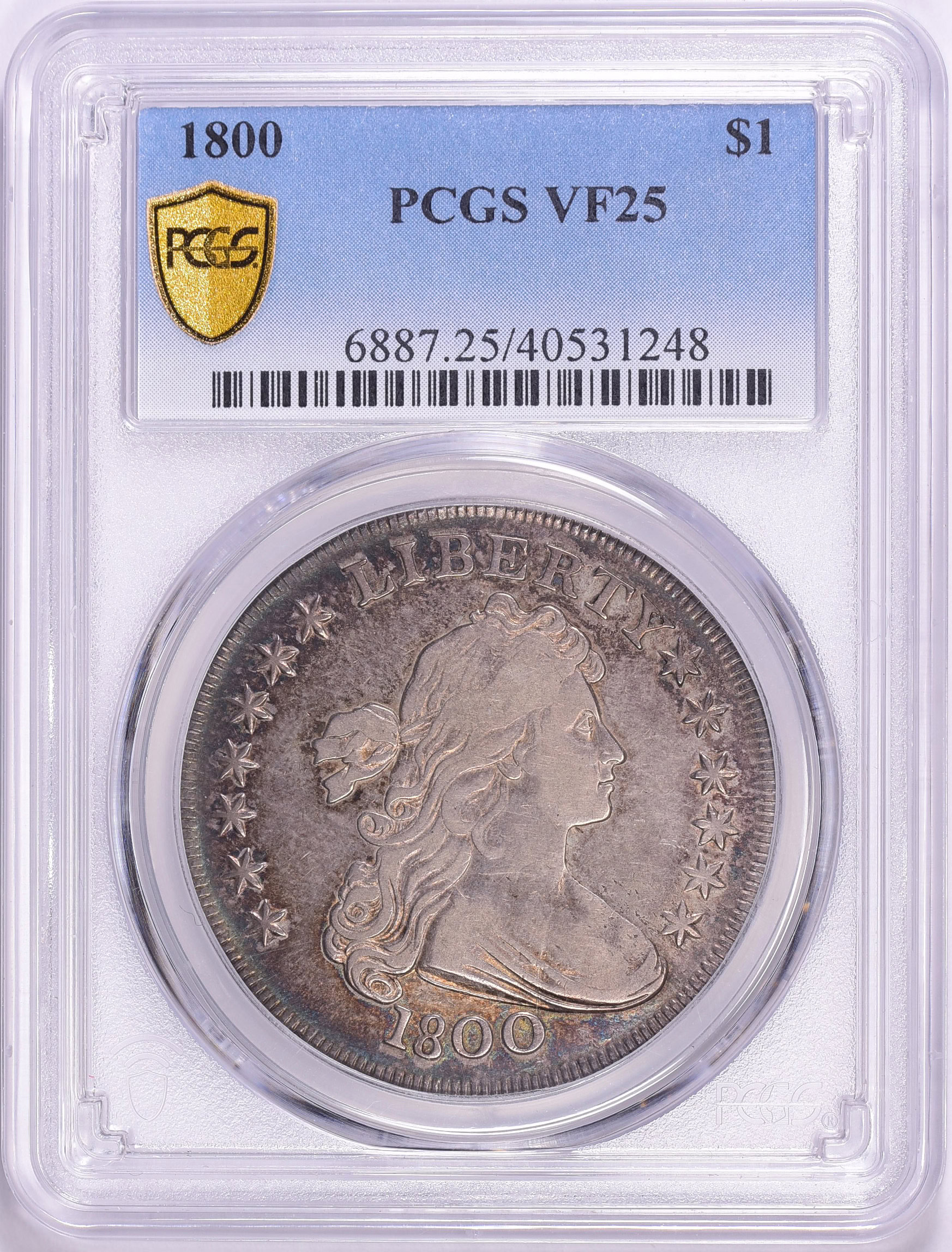 1800 Draped Bust Silver Dollar PCGS VF-25 (Toned) (Item 1649230 ...