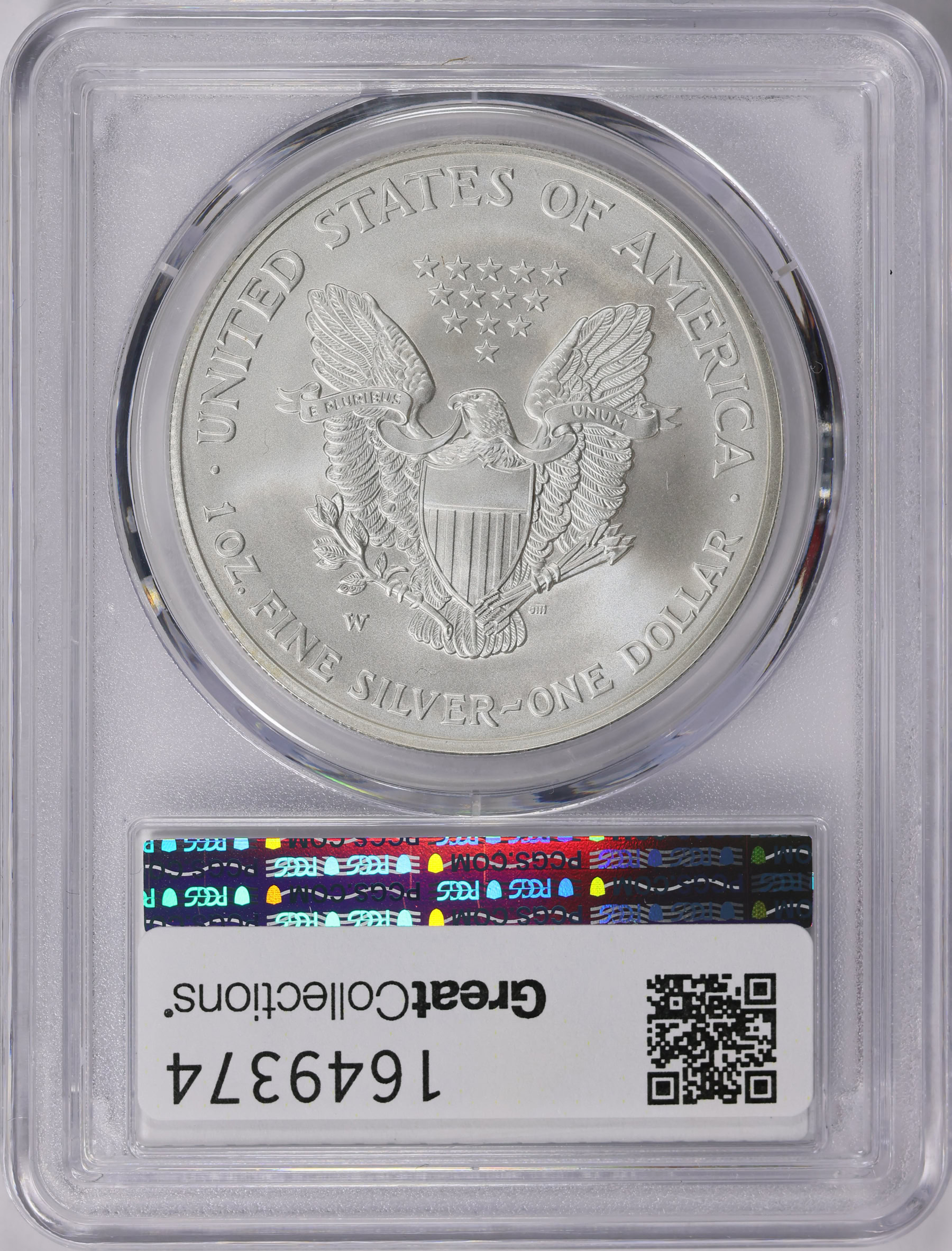2008-W $1 Silver Eagle Reverse of 2007 Burnished PCGS SP-70 (Item 1649374) | GreatCollections ...