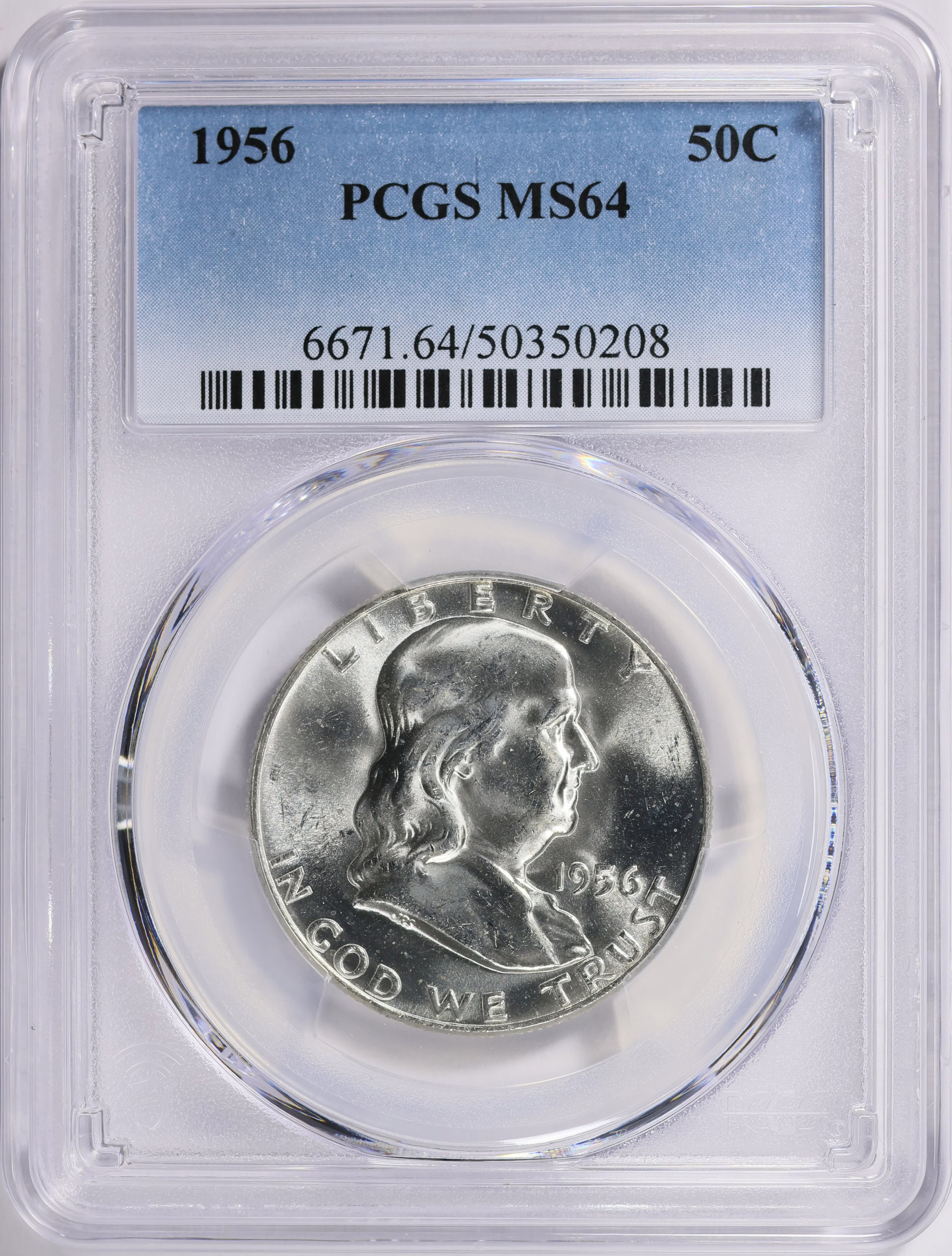 1956 Franklin Half Dollar PCGS MS-64 (Item 1649502) | GreatCollections ...