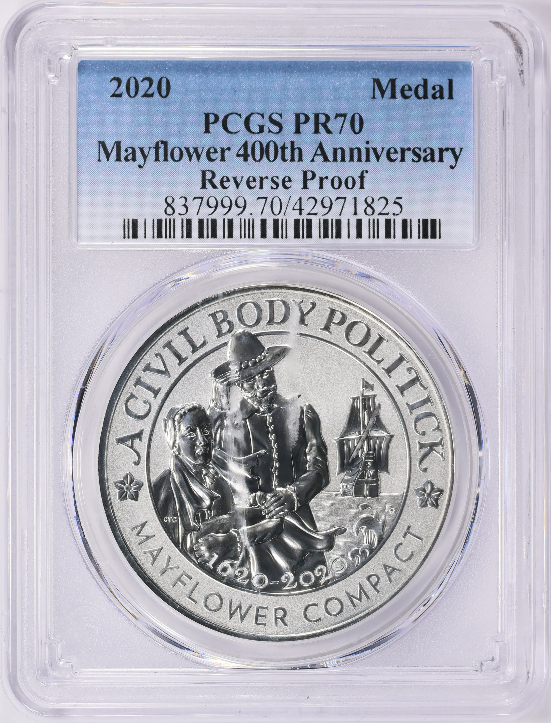 2020 U.S. Mint Medal Mayflower Voyage 400th Anniversary Silver Reverse ...