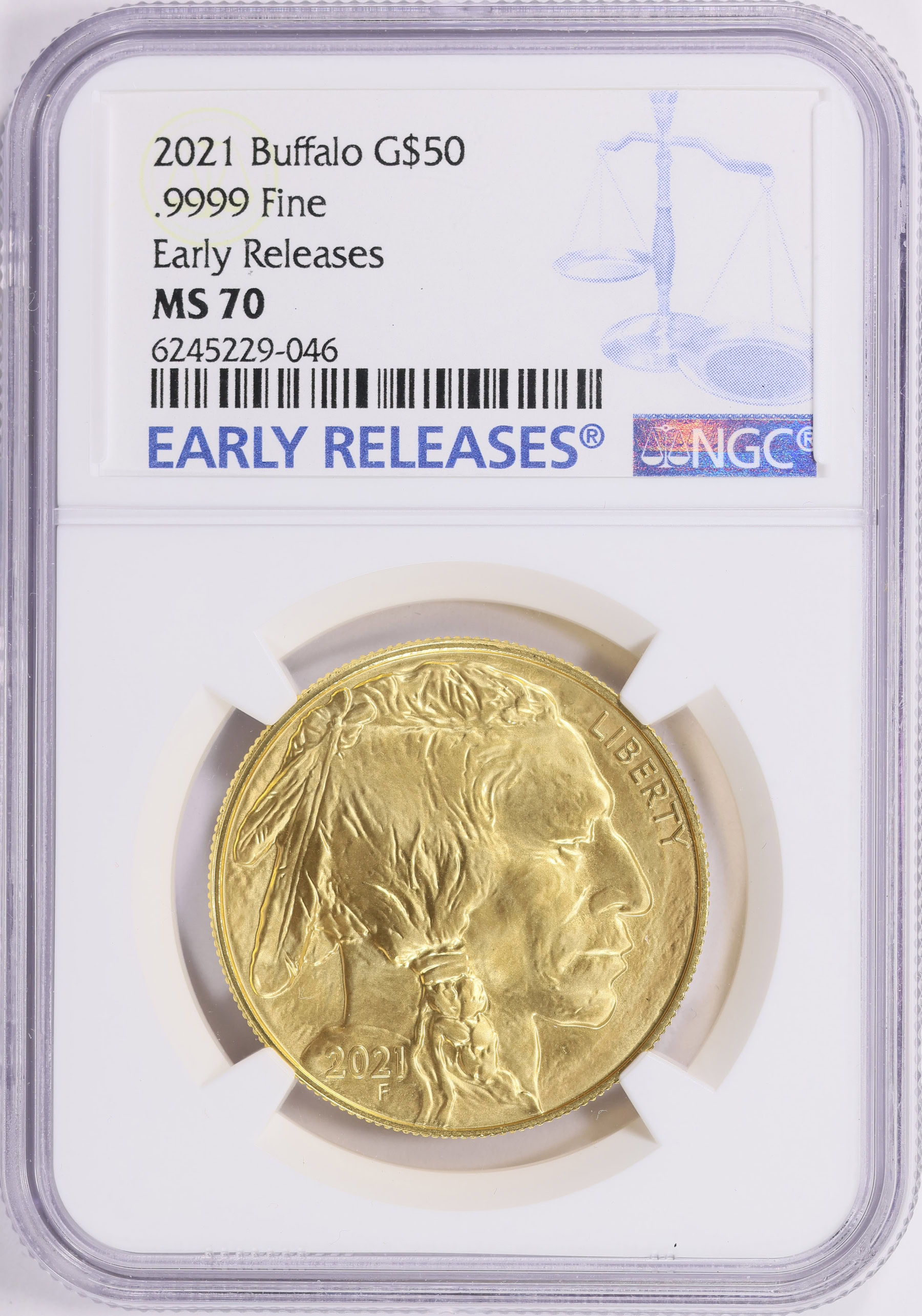 2021 $50 One-Ounce Gold American Buffalo Early Releases NGC MS-70 (Item 1649750 ...