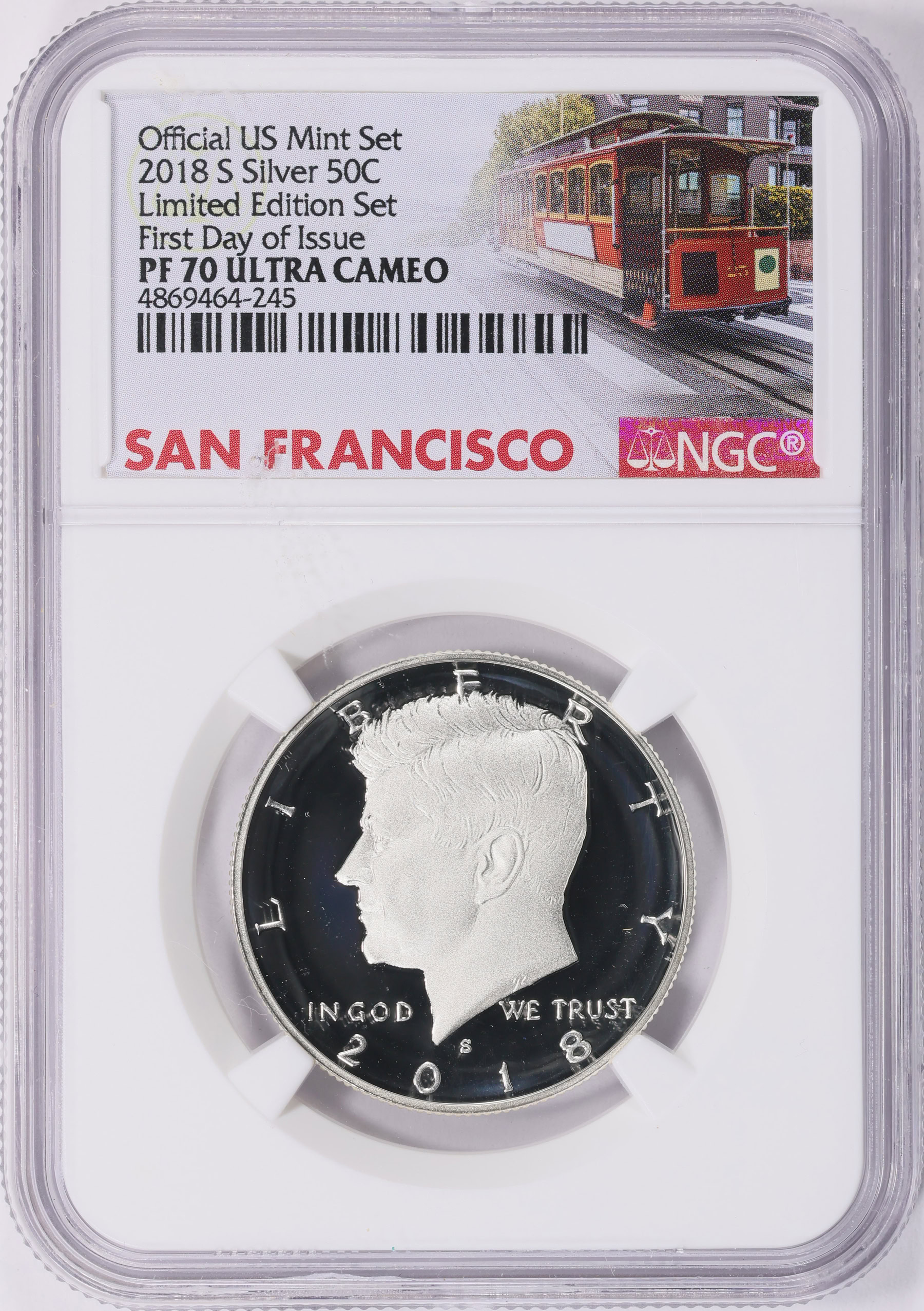 2018-S Kennedy Half Dollar Silver First Day of Issue (From the Limited Edition Proof Set) NGC ...