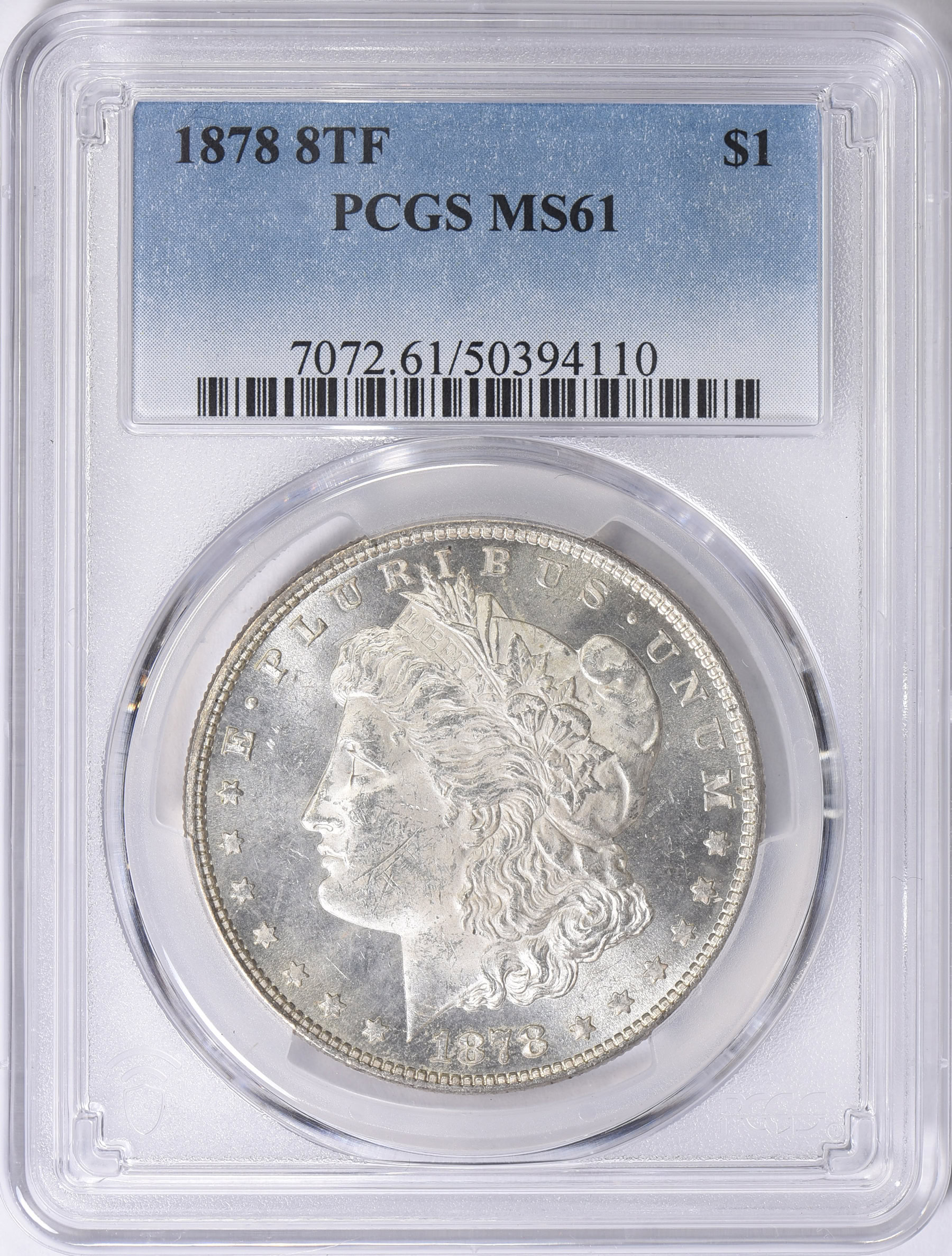 1878 Morgan Silver Dollar 8 Tailfeathers PCGS MS-61 (Item 1650017) | GreatCollections Coin Auctions