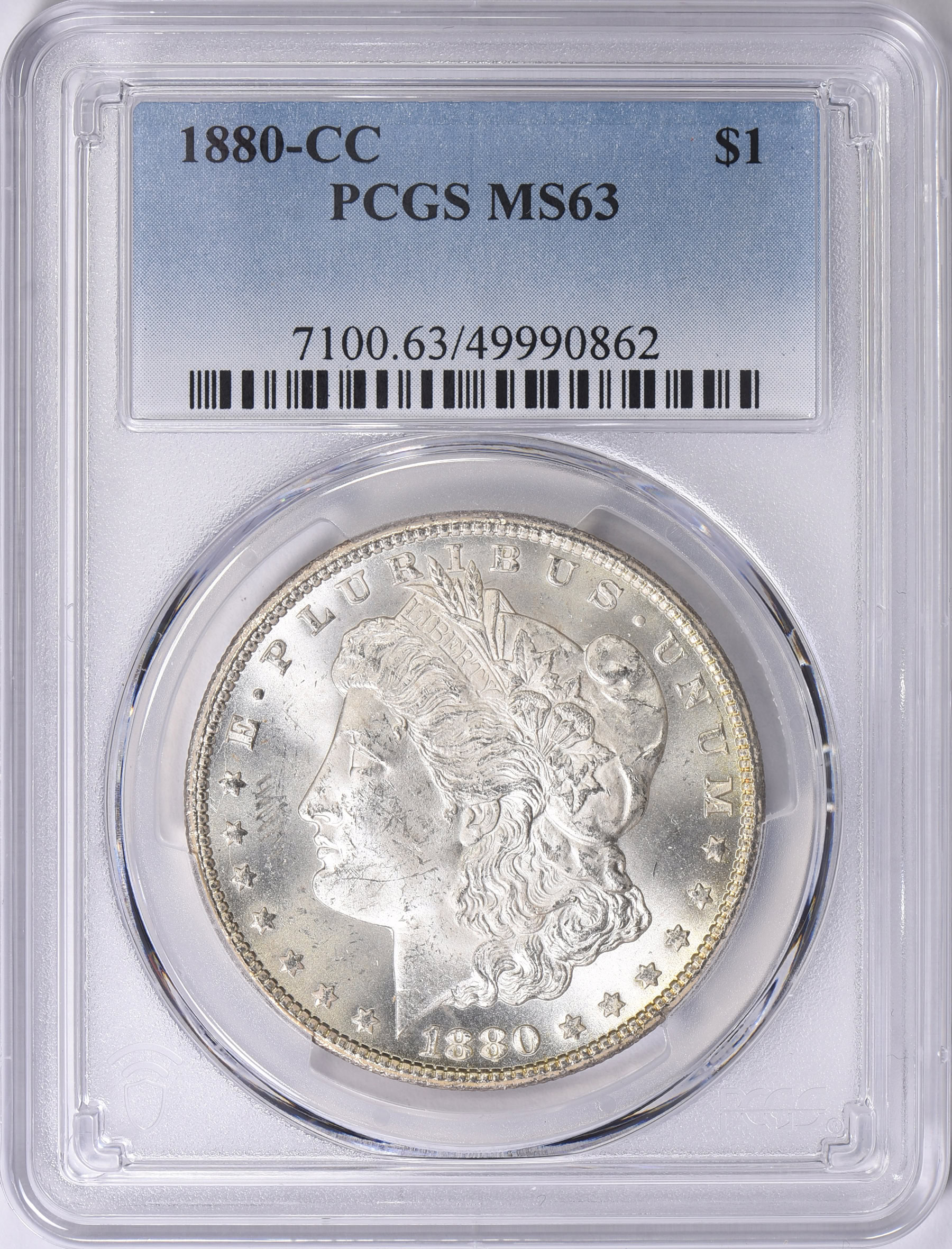 1880-CC Morgan Silver Dollar PCGS MS-63 (Item 1650179) | GreatCollections Coin Auctions
