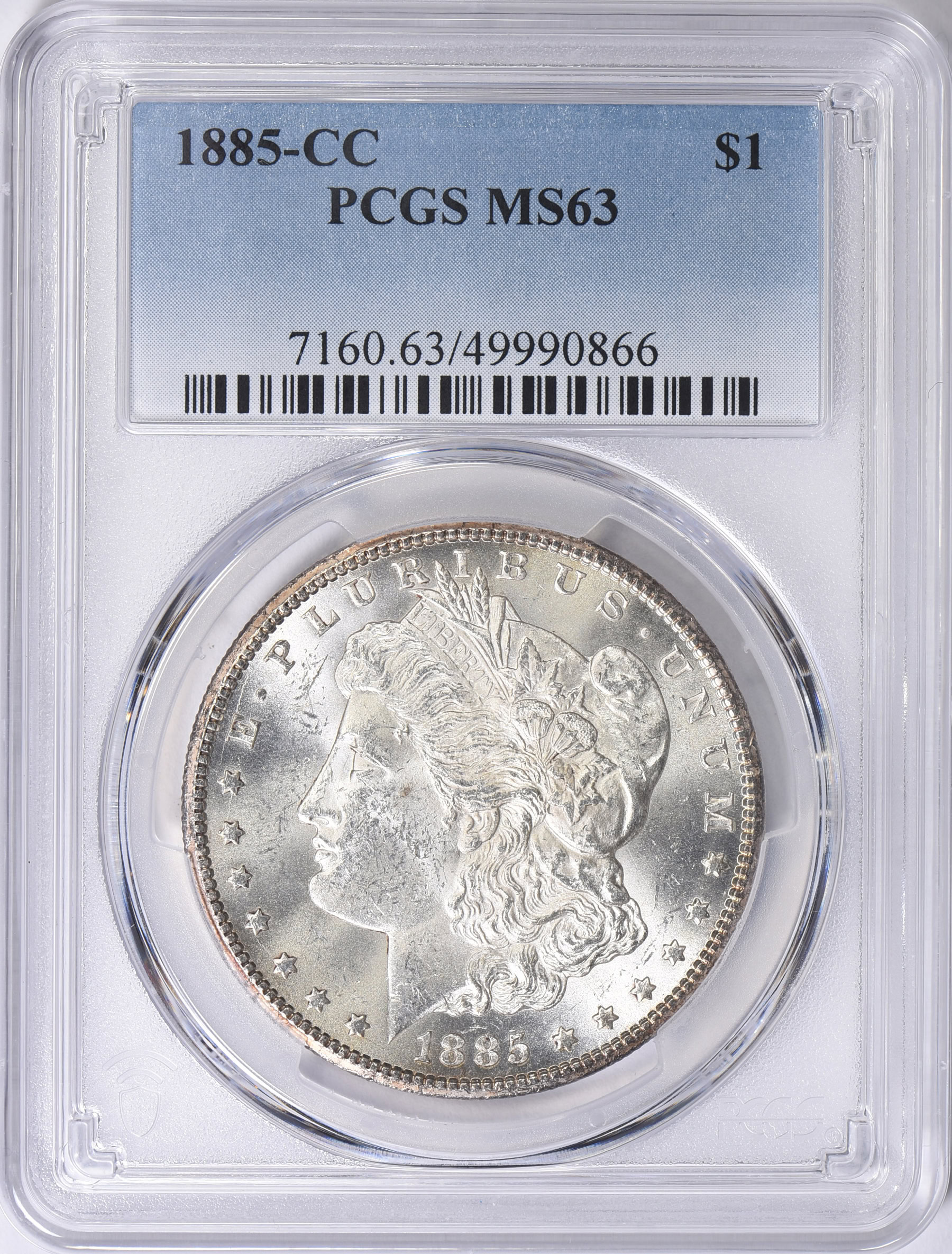 1885-CC Morgan Silver Dollar PCGS MS-63 (Item 1650183) | GreatCollections Coin Auctions