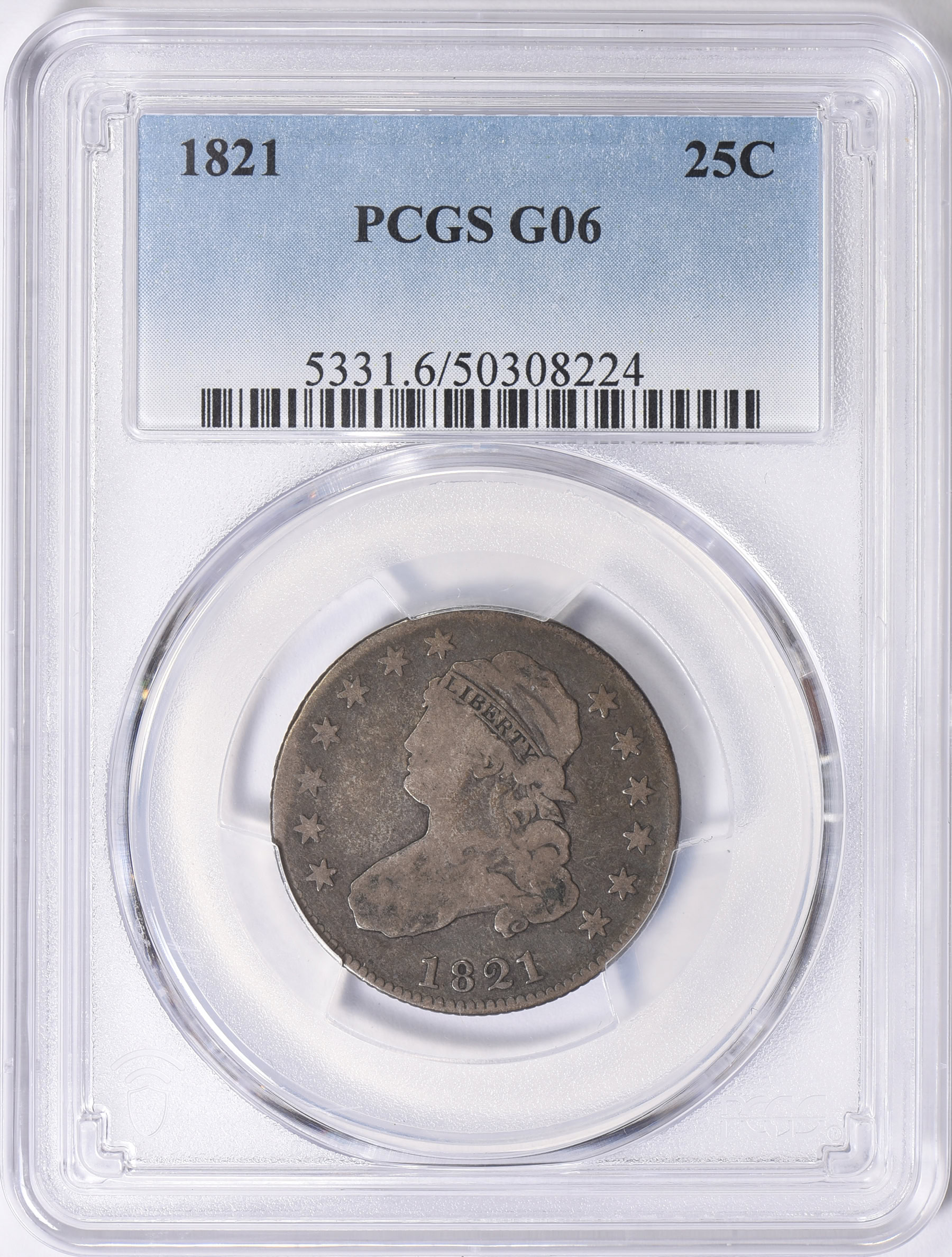 1821 Capped Bust Quarter PCGS G-06 (Item 1650205) | GreatCollections ...