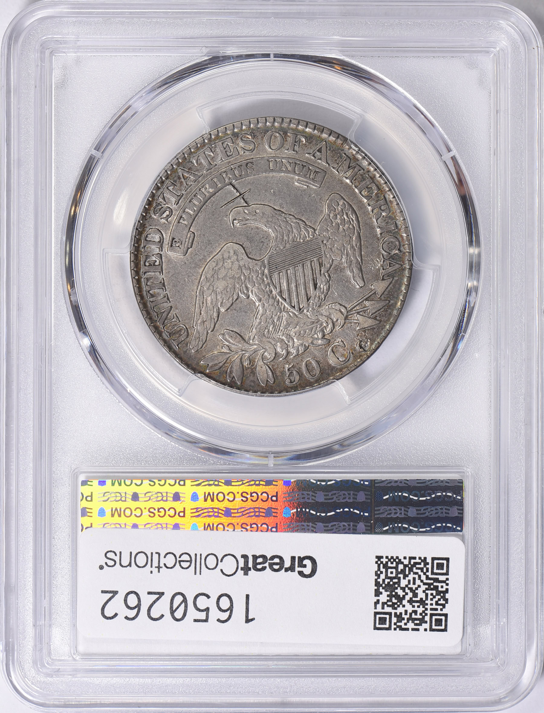 1828 Capped Bust Half Dollar Square Base 2, Small 8s, Large Letters PCGS Genuine VF Details ...