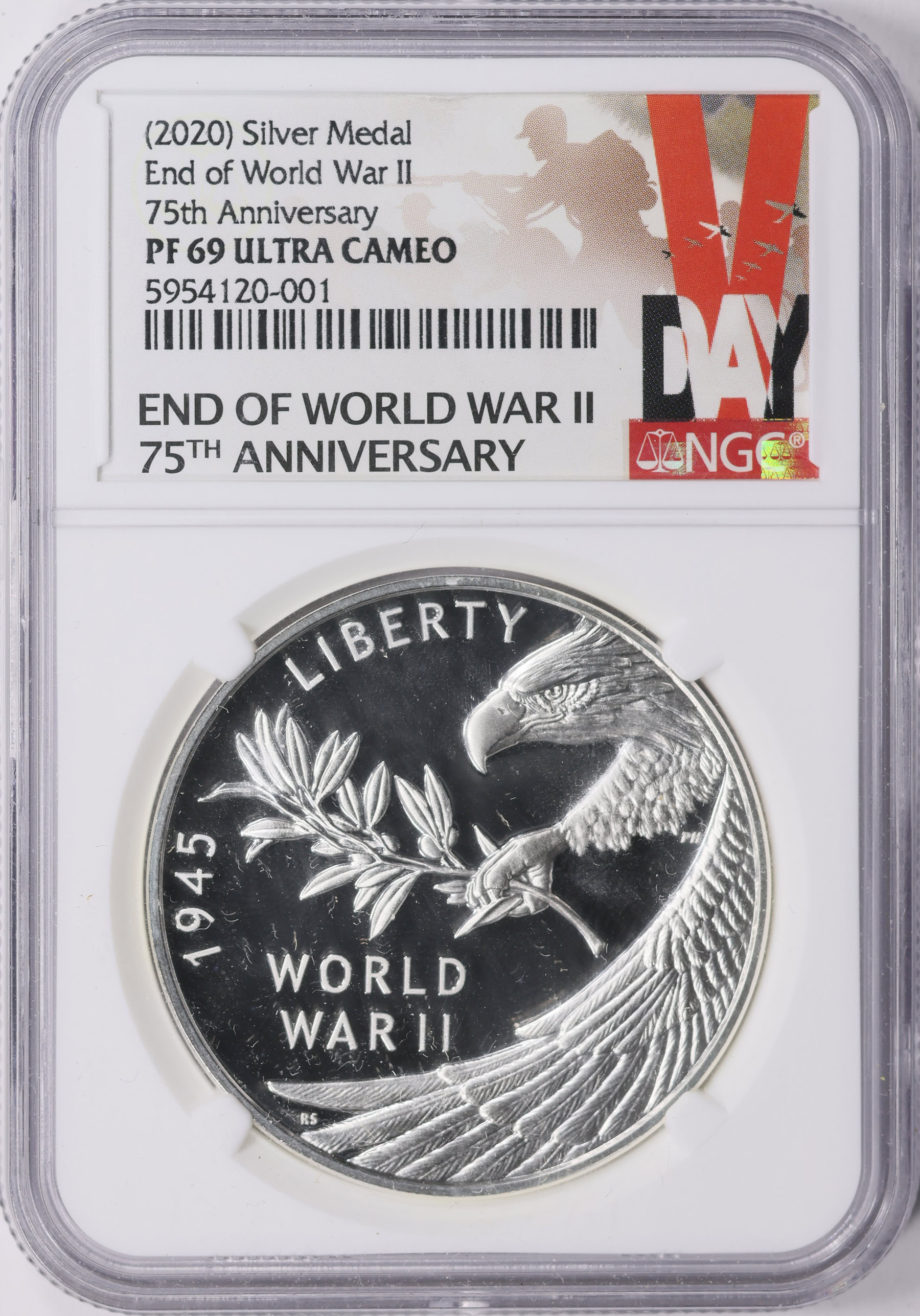 (2020) End of World War II 75th Anniversary Silver Medal NGC Proof-69 ...
