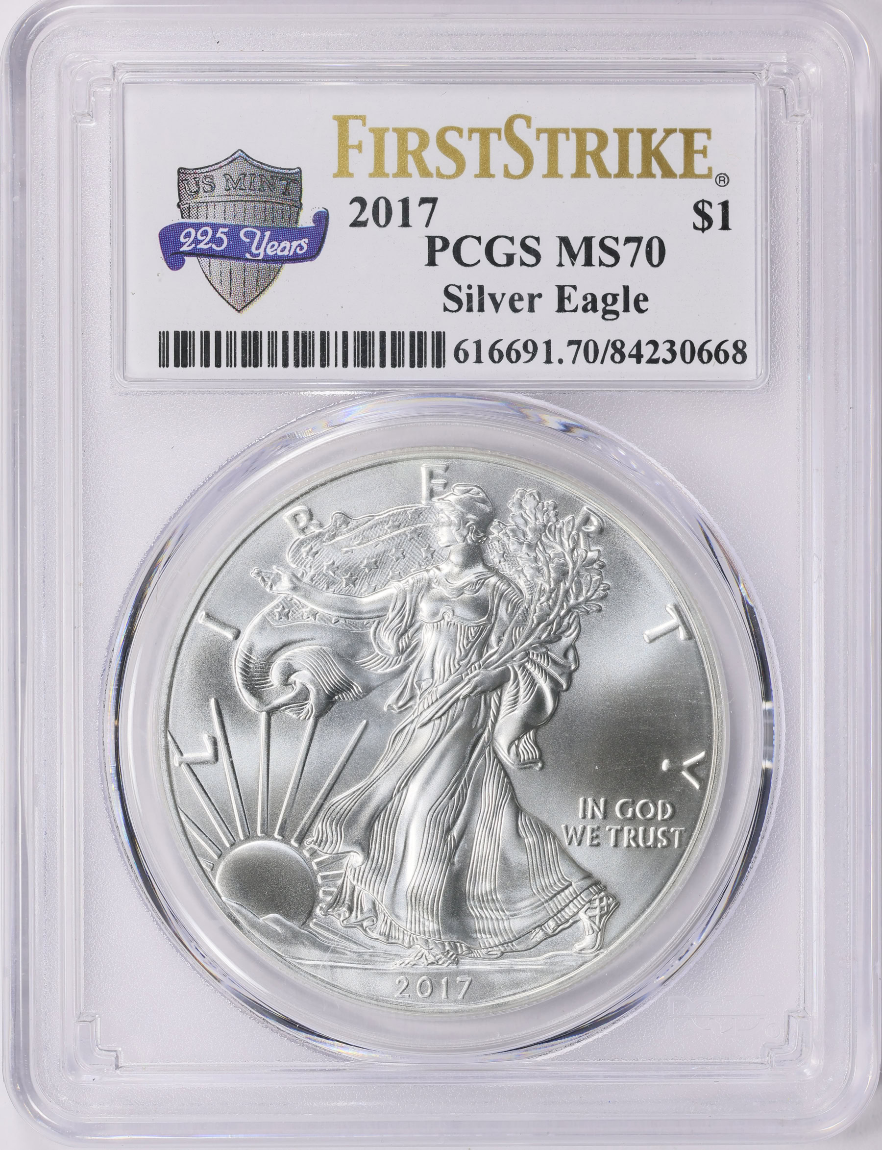 2017 $1 Silver Eagle First Strike PCGS MS-70 (Item 1650558) | GreatCollections Coin Auctions